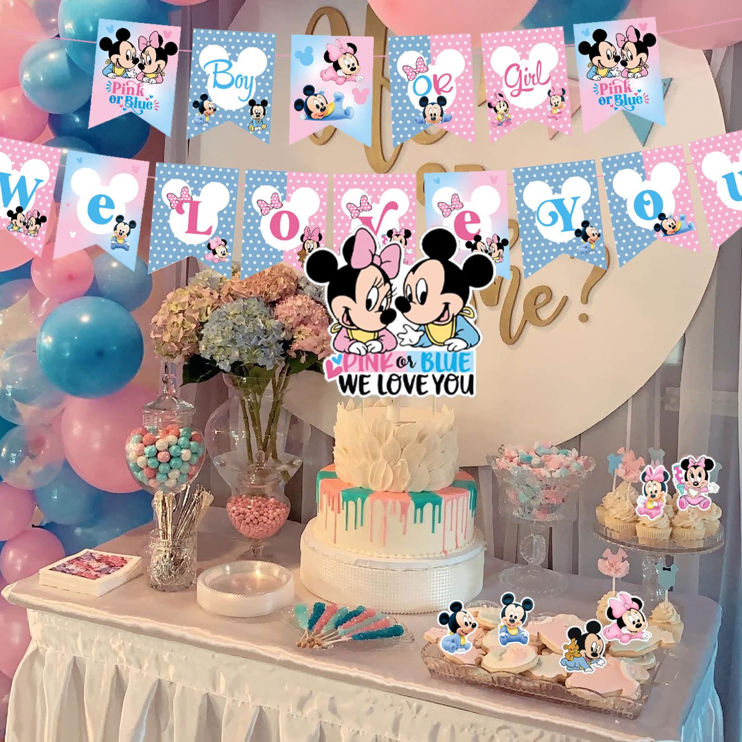 Snapklik.com : Mickey And Minnie Gender Reveal Party Decorations ...