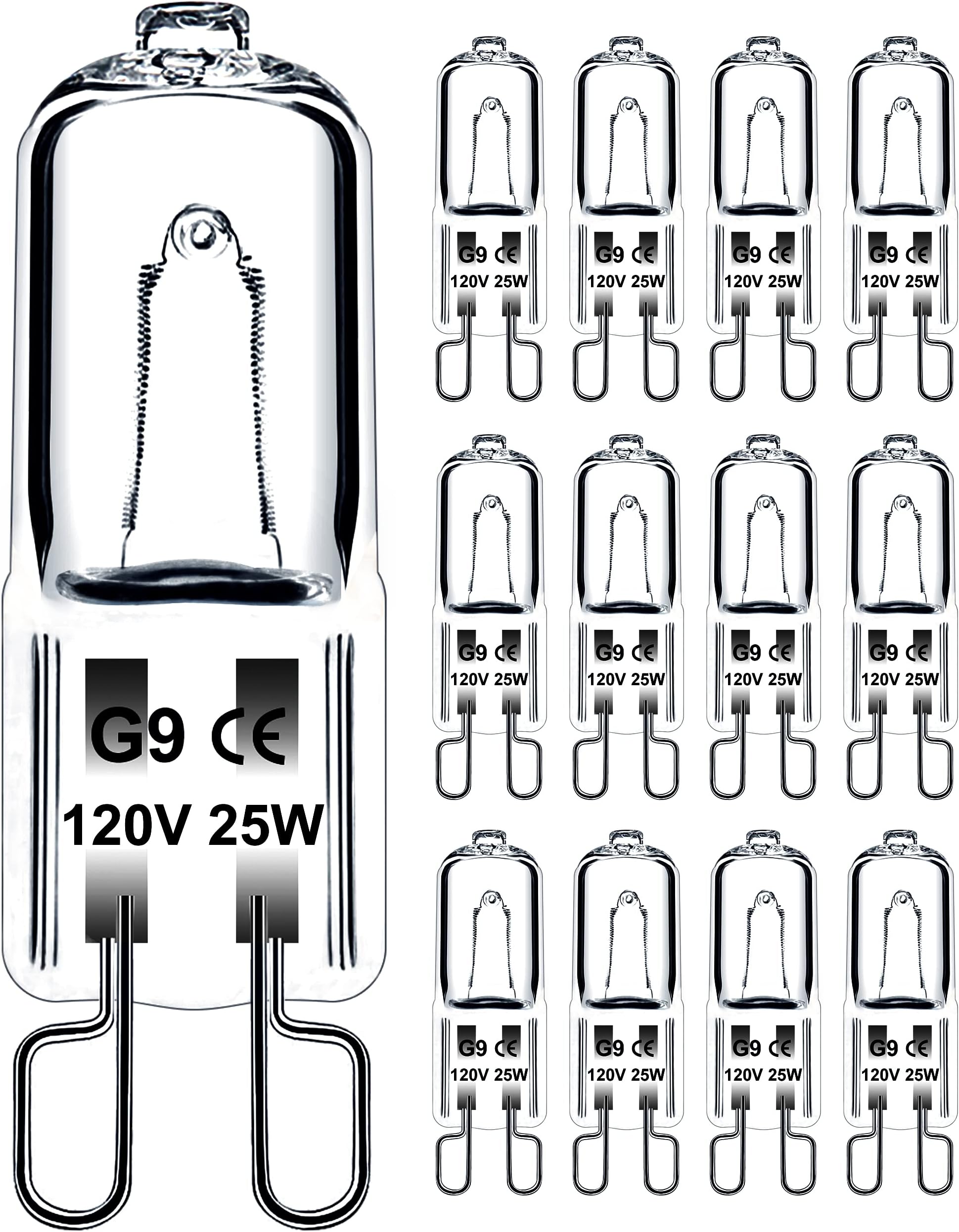 10 Pack-G8 25W 120V Halogen Light Bulbs JCD Type 110v 130v 25 Watt T4 ...