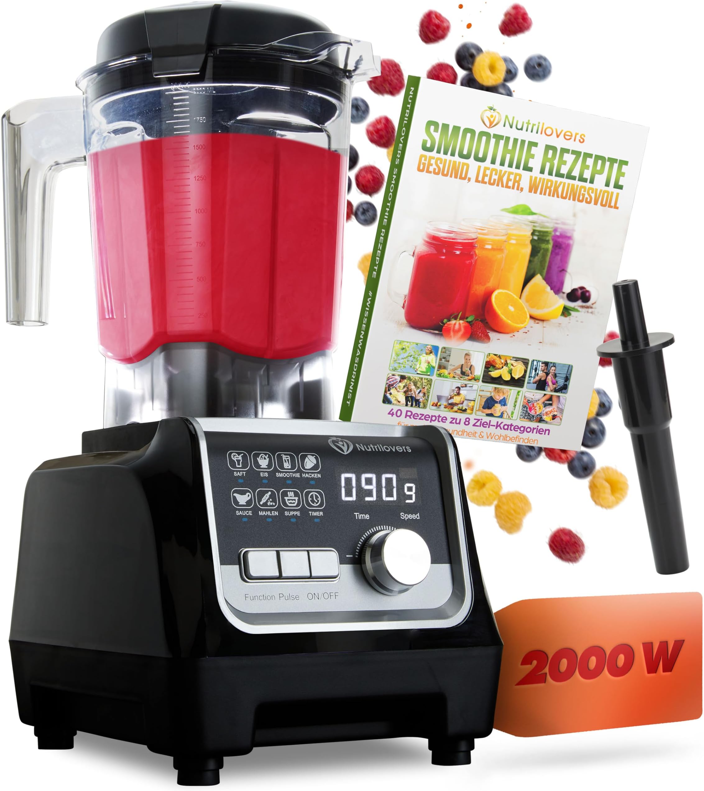 AMZCHEF 2-EN-1 Blender Mixeur 1800W | Blender Professionnel 1,85L et ...