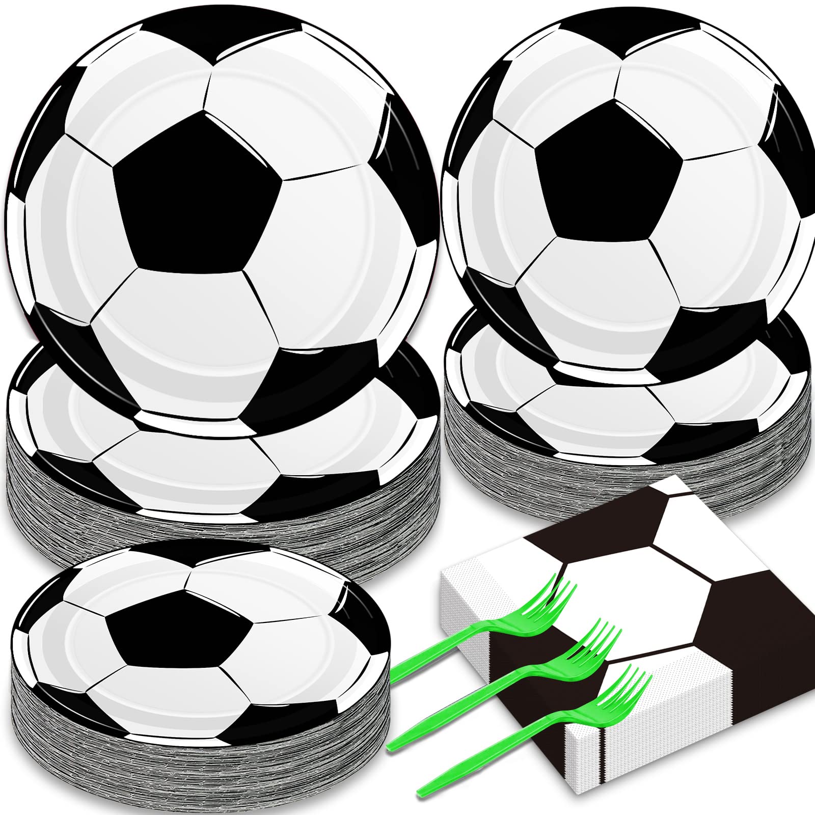 Amazon.com: 50 Guests Soccer Plates and Napkins Party Supplies Soccer ...