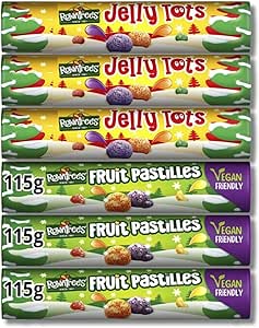Jelly Tots Tube Giant and Fruit Pastilles Rowntrees Fruit Gums (3 each ...
