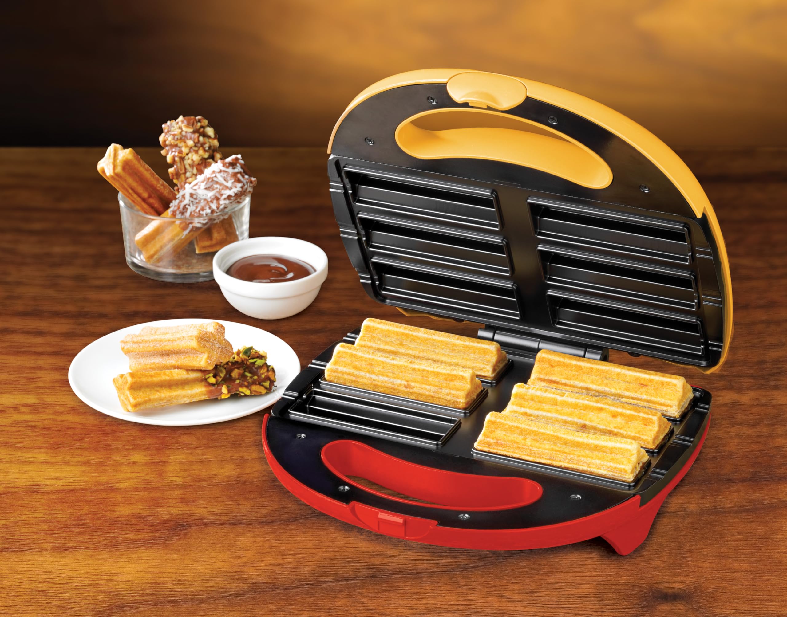 Amazon.com: Nostalgia Taco Tuesday Electric Churro Maker – Nonstick, 6 ...