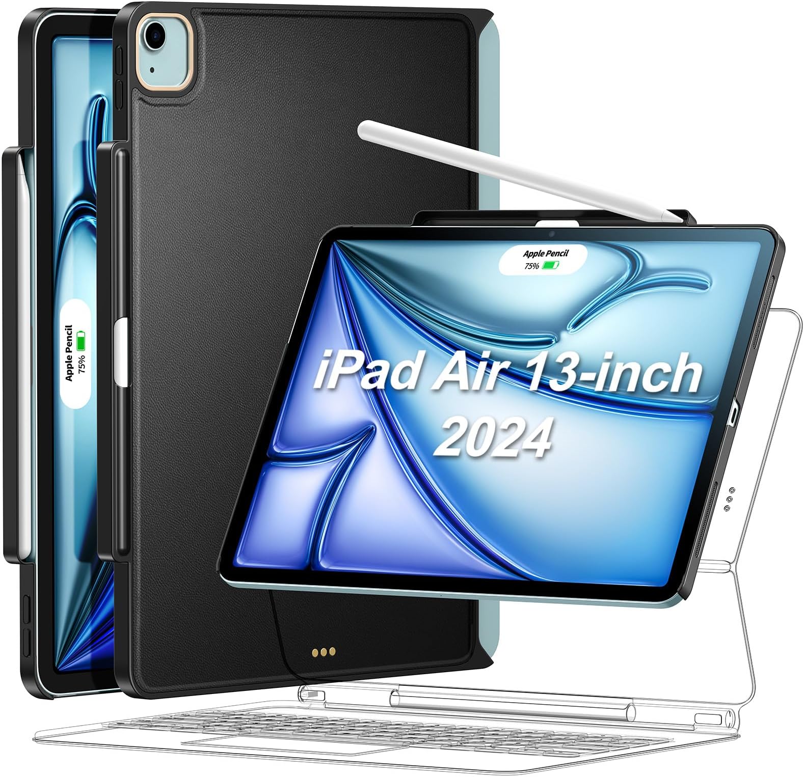 Amazon.com: Magic-Keyboard Compatible Case for iPad Air-13 - Cases with ...