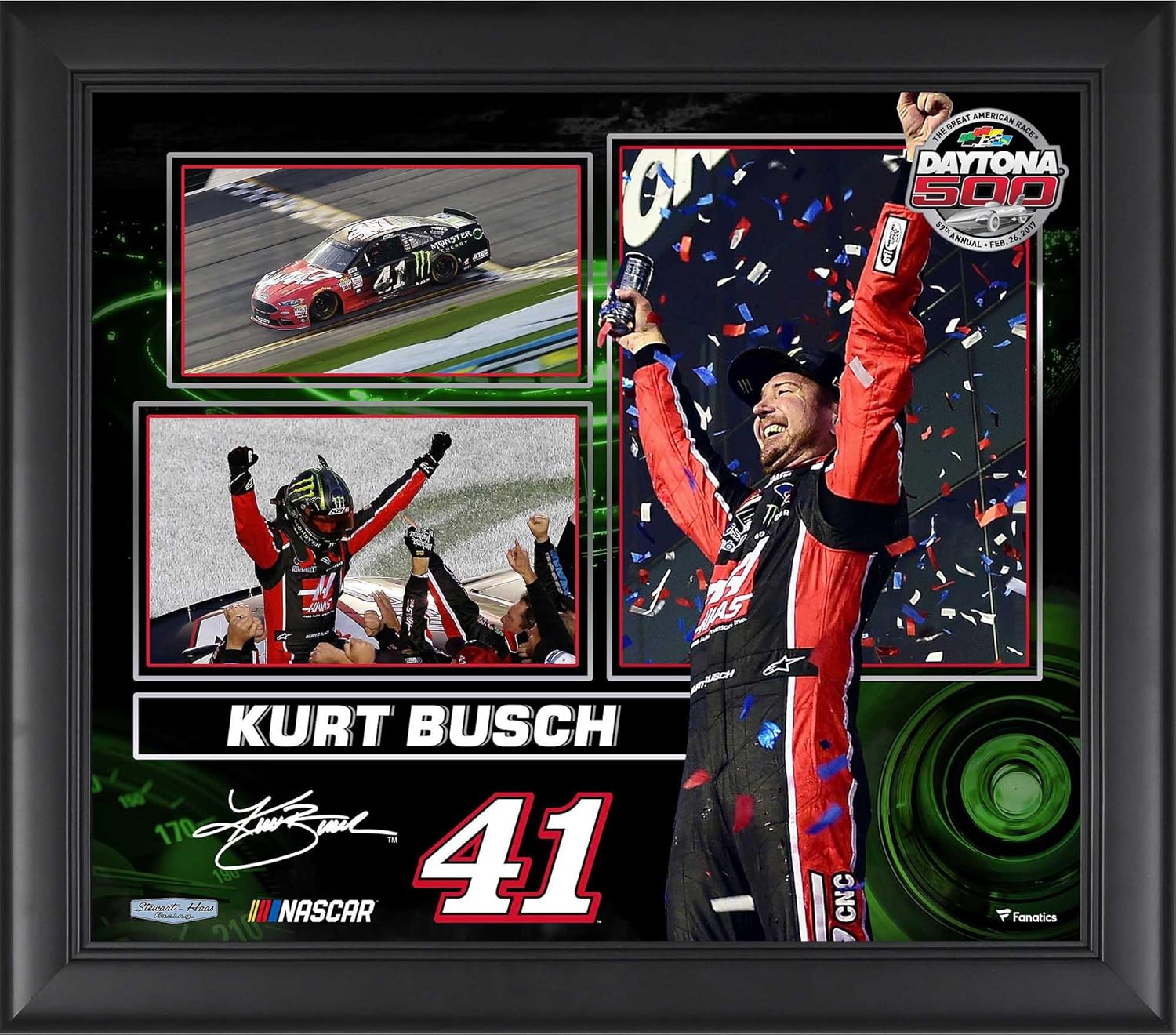 Kurt Busch Framed 15" x 17" 2017 Daytona 500 Champion Collage - NASCAR ...