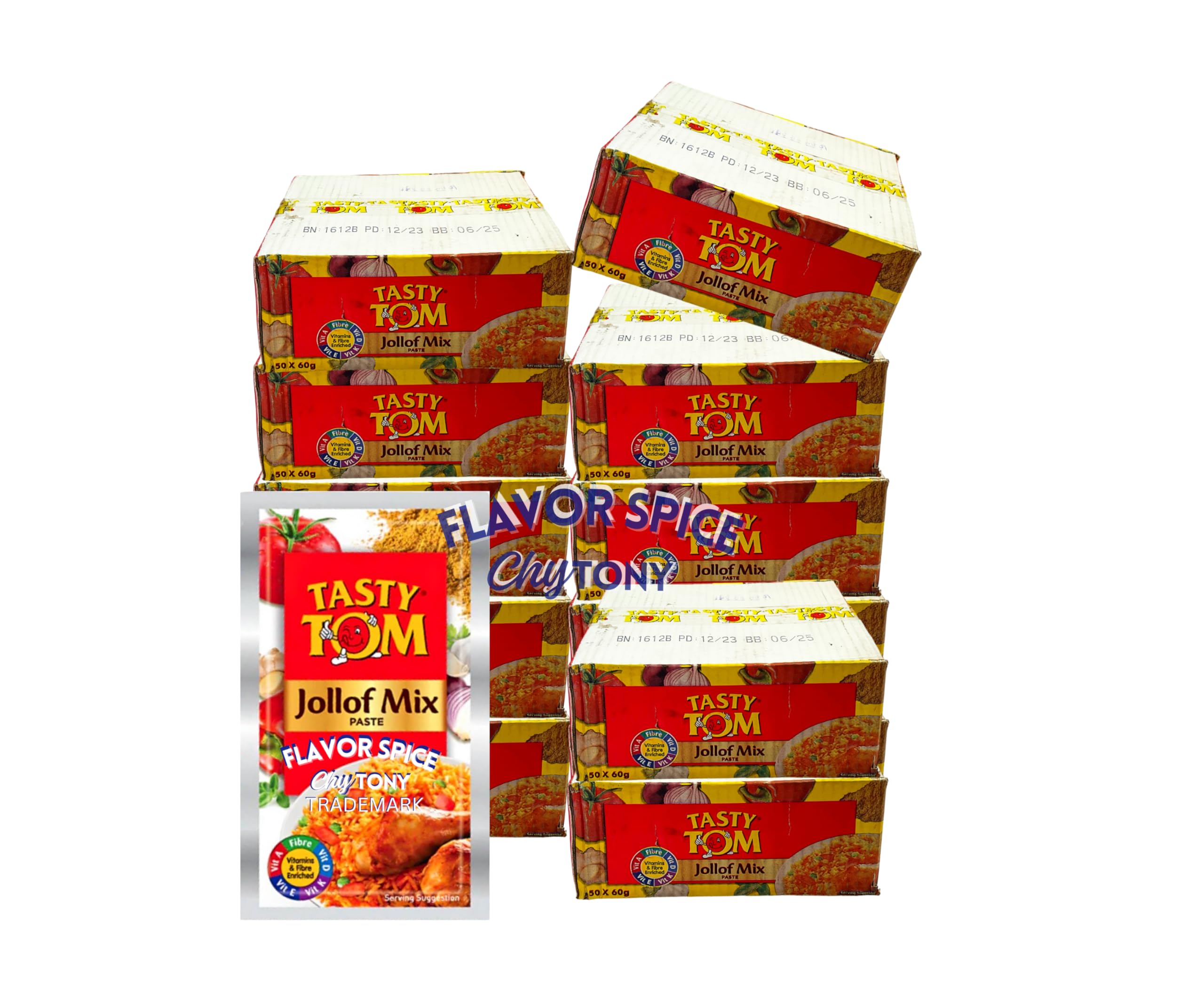 Amazon.com : Generic Tasty Tom Jollof Rice Seasoning Mix 60g | 1 Box of ...