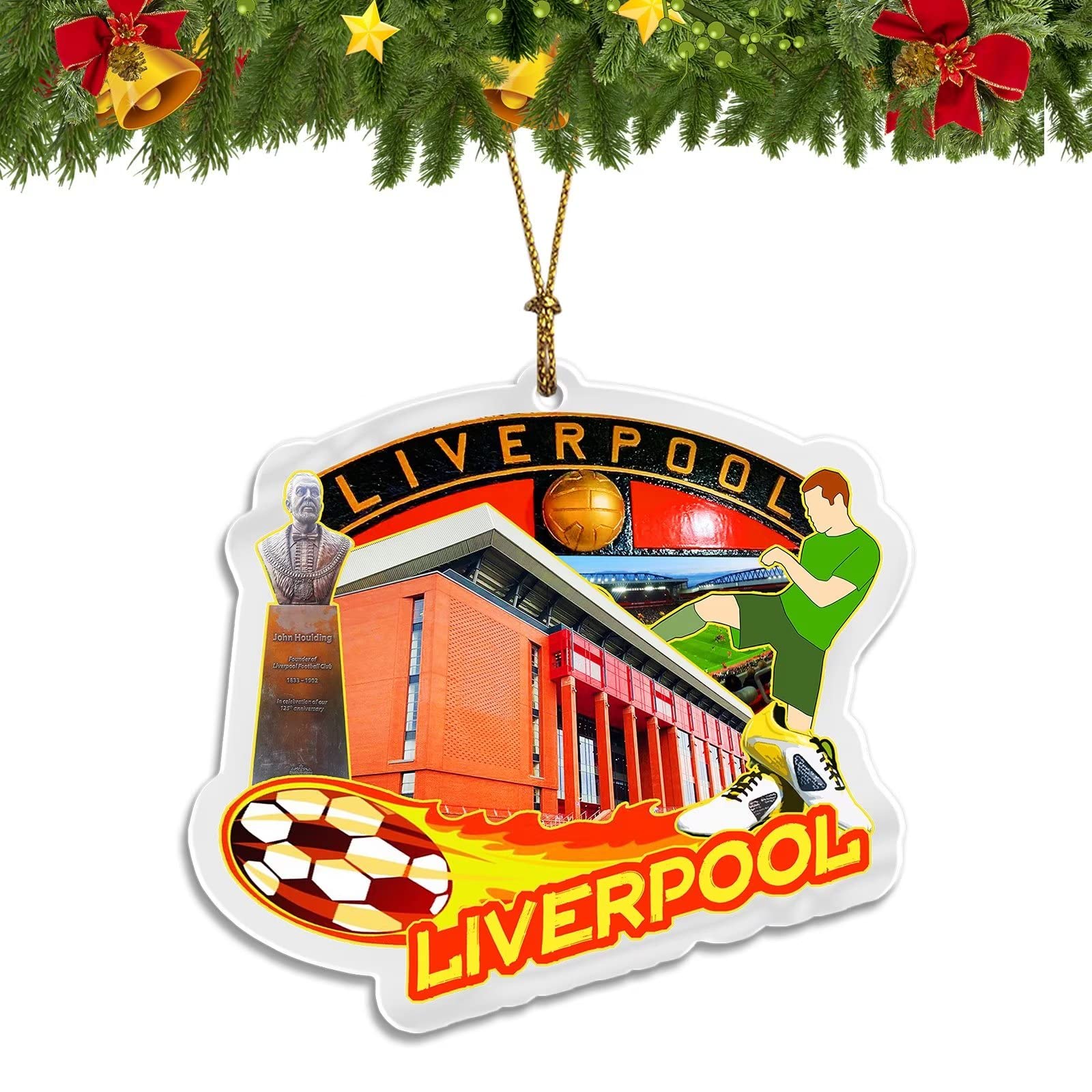 Amazon.com: Liverpool England Christmas Ornament Acrylic Christmas Tree ...