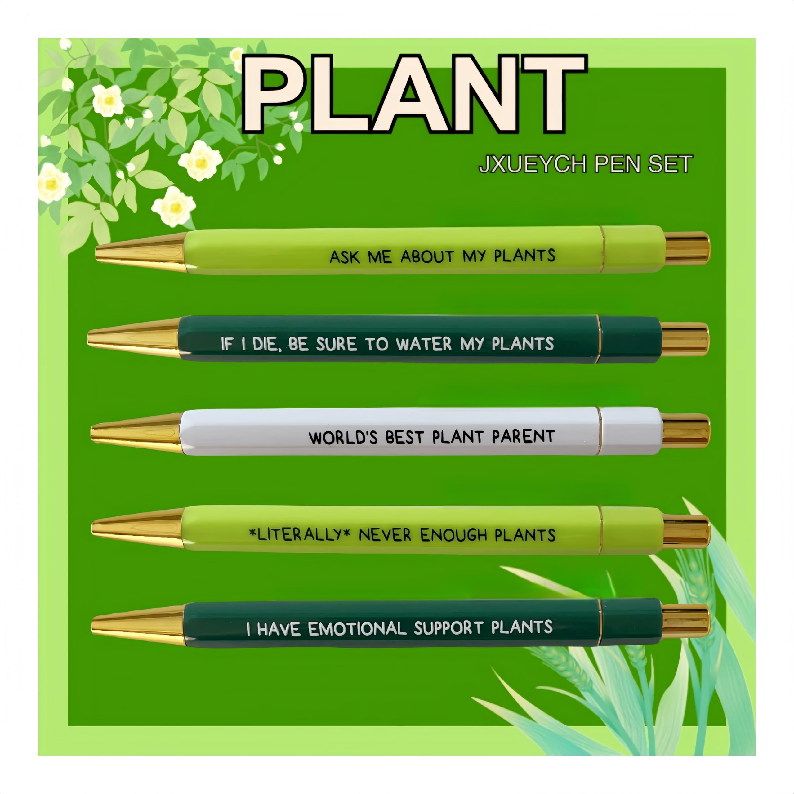 Amazon.com : Jxueych Funny Pens 5-Count, Black Ink,Medium Nib 1.0mm ...