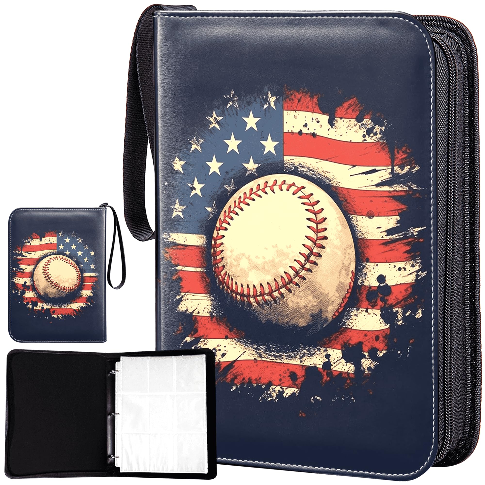 Amazon.com: M&J GoBo Baseball Card Binder Premium Deep Blue, Baseball ...
