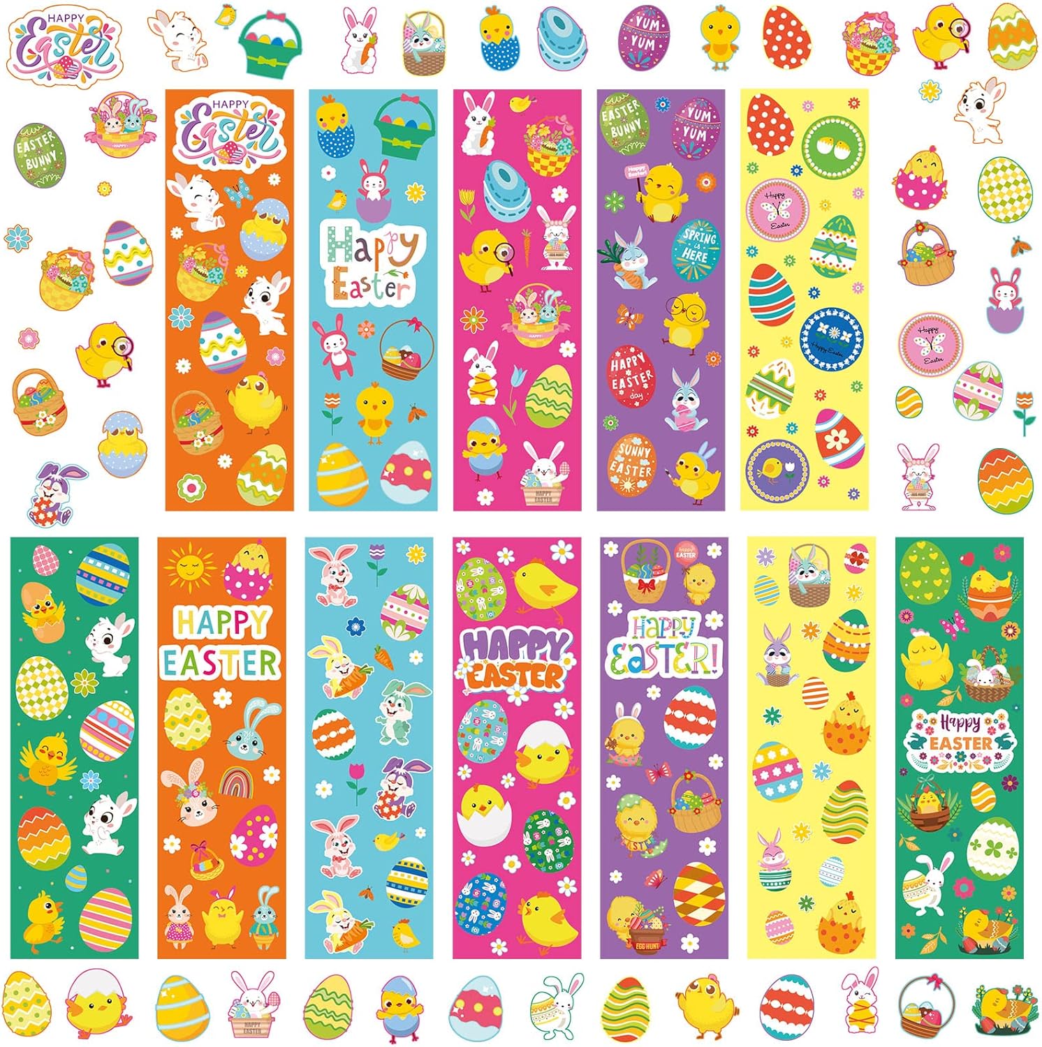 Amazon.com: Eaasty 120 Sheets Easter Stickers for Kids 1400 Pcs Easter ...