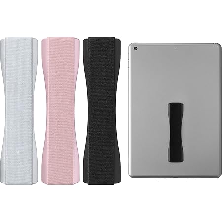 kwmobile Tablet Hand Strap Holder (Set of 3) - Elastic Adhesive Grip ...