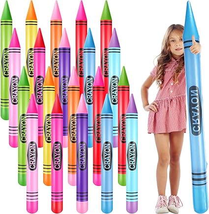 Amazon.com: Glimin 20 Pcs 41.34 Inch Jumbo Inflatable Crayons Neon Blow ...