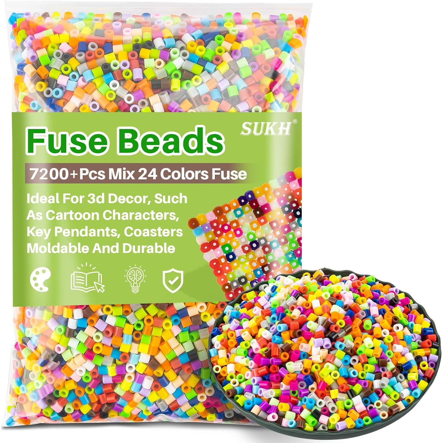Amazon.com: Sukh Fuse Beads - Fuse Beads Kit Melty Beads Kit Melting ...