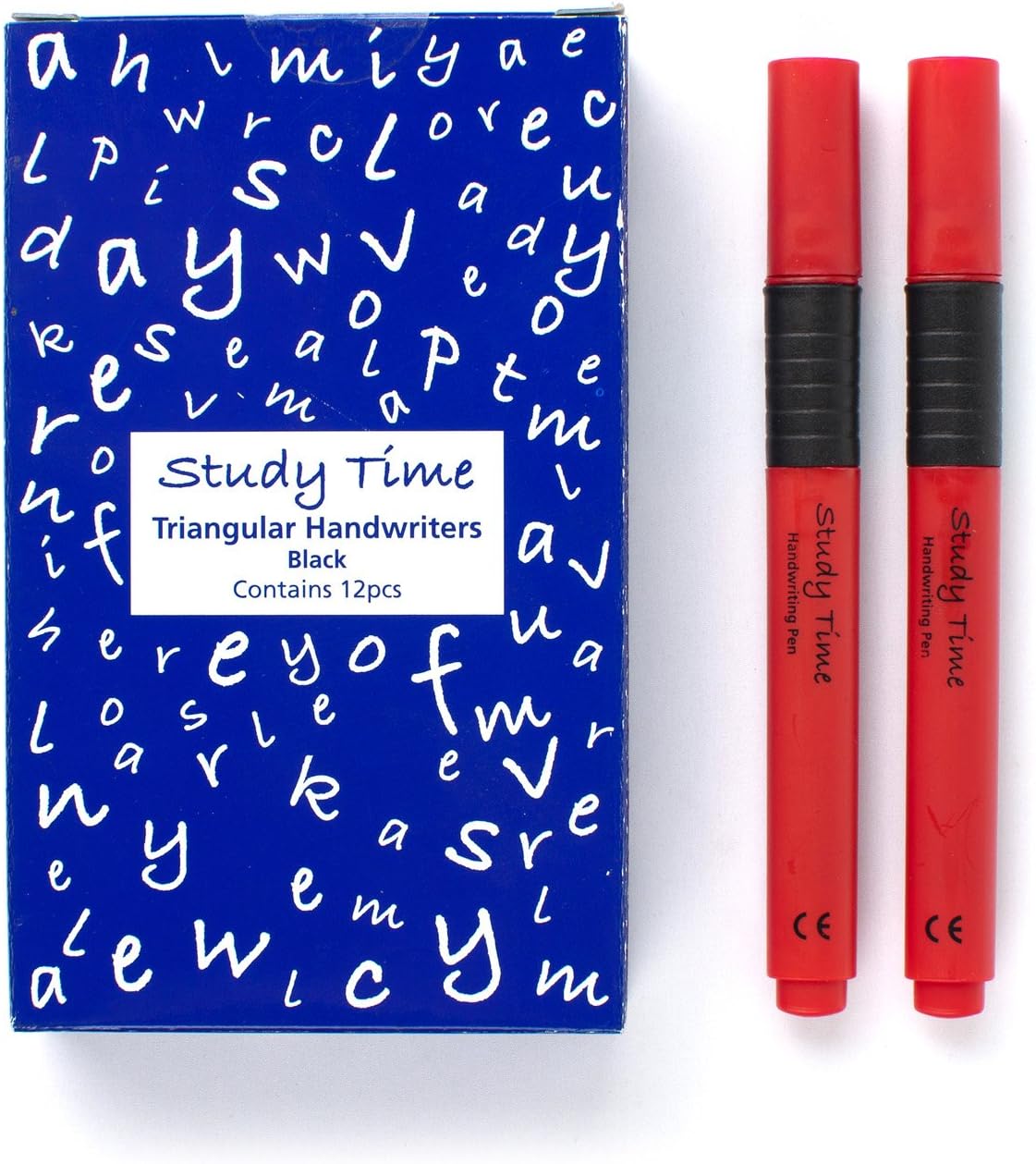 Study Time Triangular Handwriting Pens - Black (Pack of 12) : Amazon.co ...