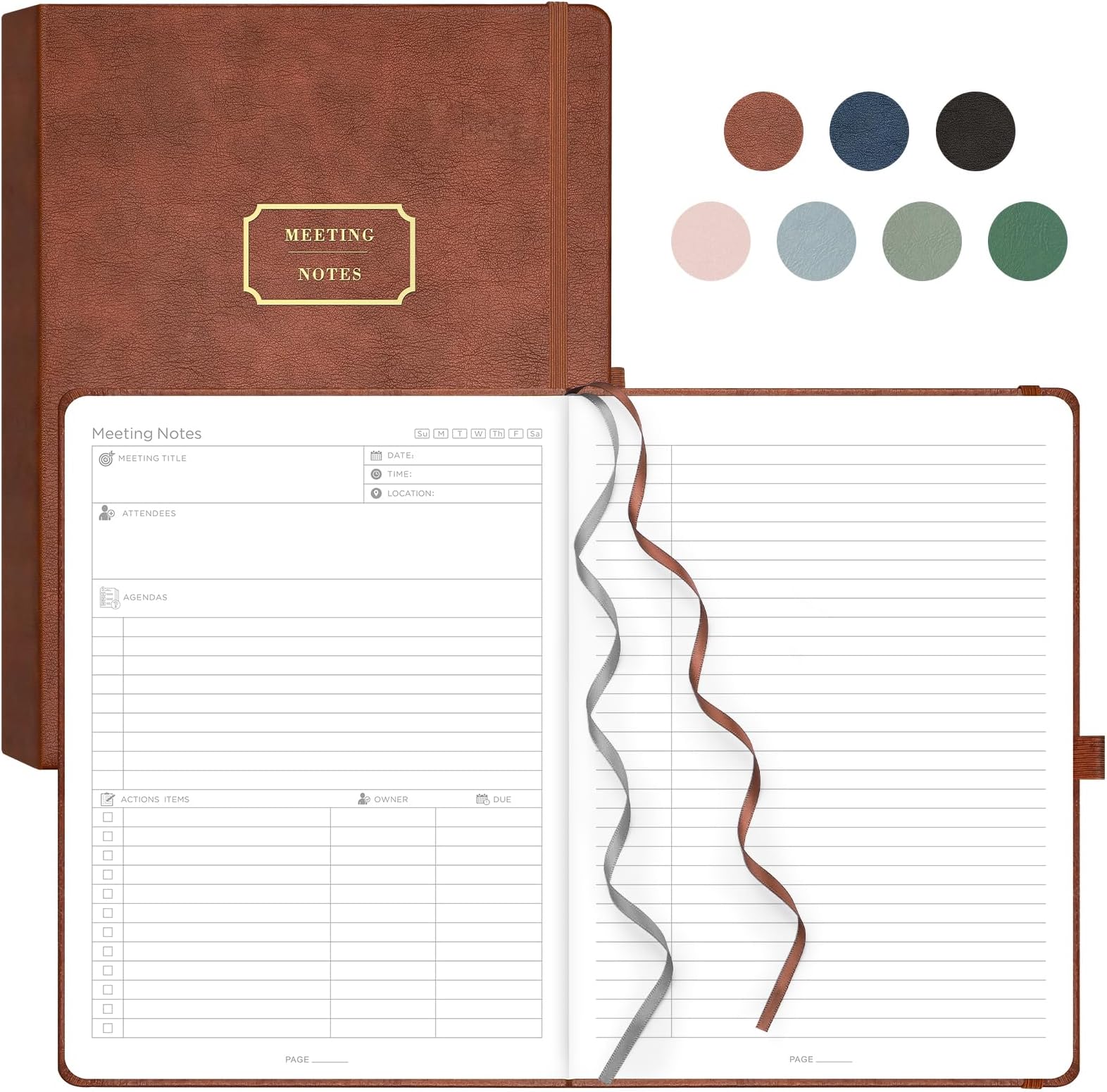 Amazon.com : EMSHOI Meeting Notebook for Work with Action Items - 320 ...