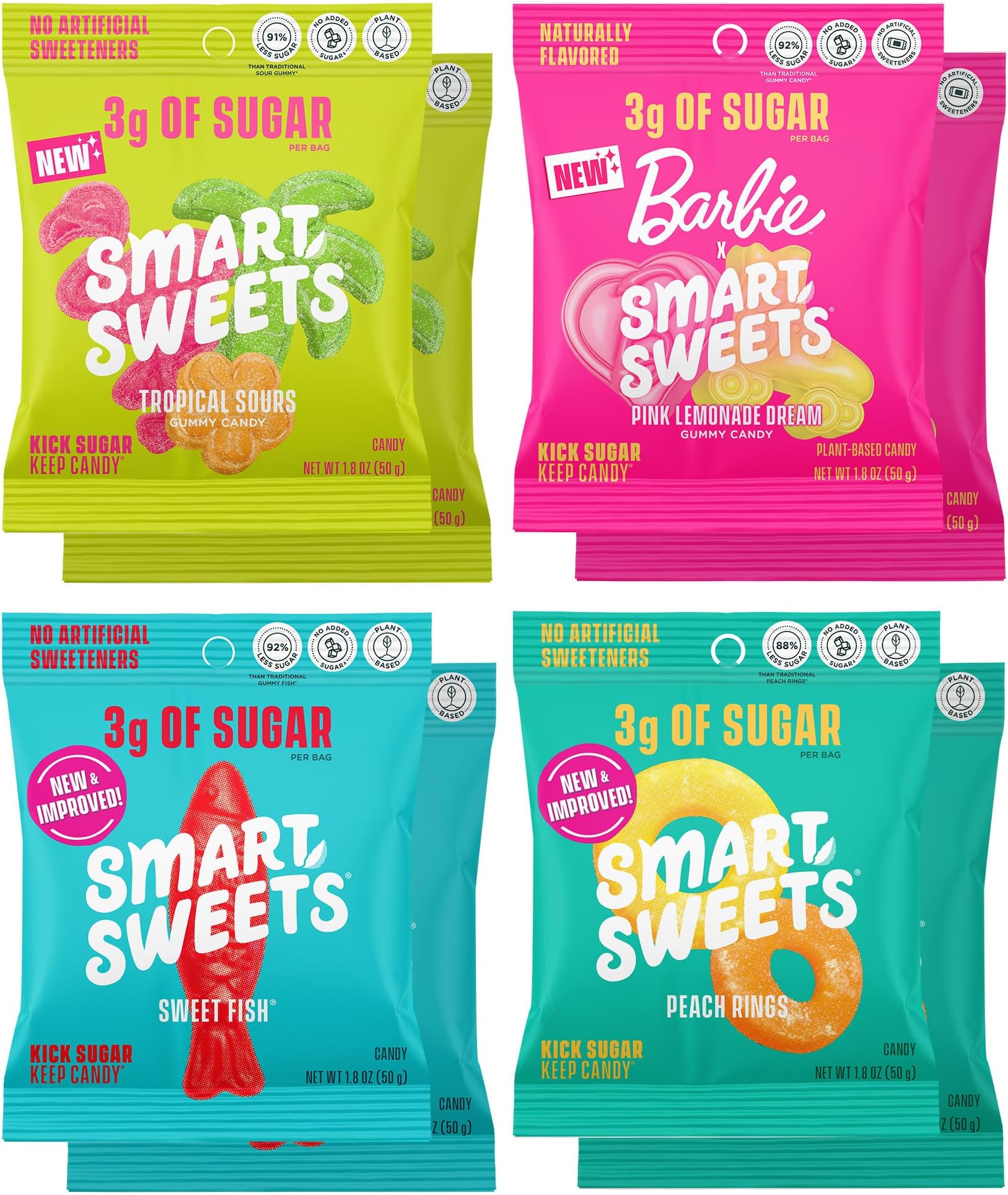 Amazon.com: SmartSweets Variety Pack Candy, 1.8oz (Pack of 8), Candy ...
