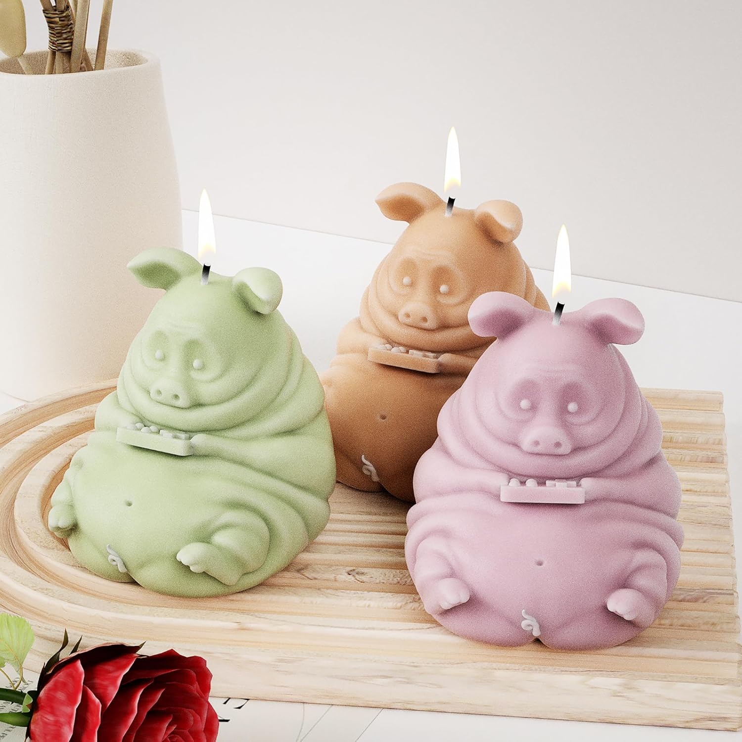 Amazon.com: Lazy Pig 3D Animal Silicone Mold for Resin Casting - Pig ...