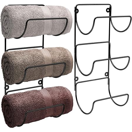Amazon.com: Wallniture Boto Wrought Iron Towel Rack, Rustic Wall Decor ...