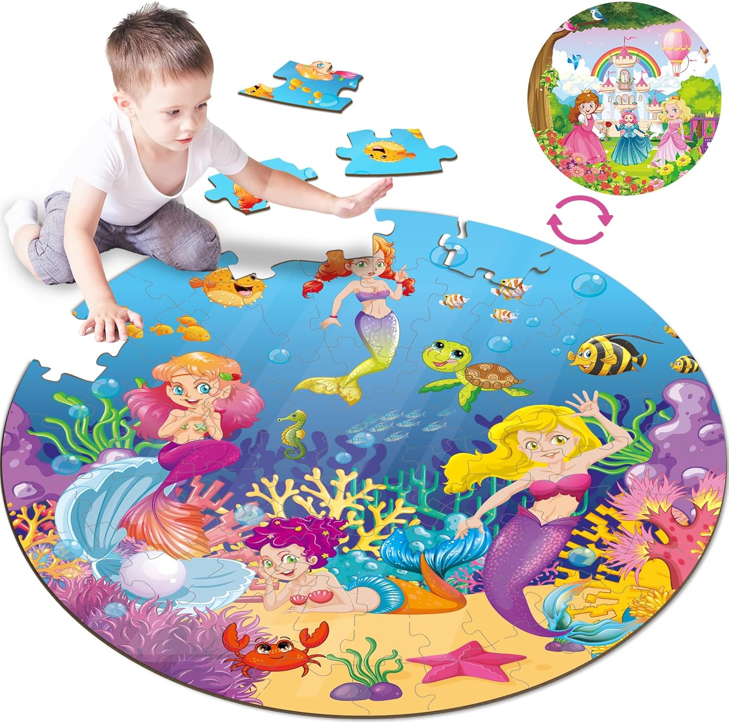 Amazon.com: 71Pcs Floor Puzzles for Kids Ages 3-5 Jigsaw Puzzles for ...