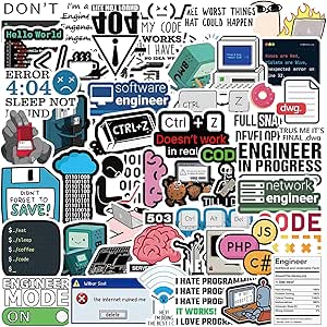 50 Packs Programmer Stickers Water Bottles Laptop Phone Motorcycle ...