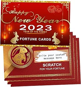 Amazon.com: Vaszu 54 PCS DIY Chinese New Year Scratch Off Fortune Cards ...