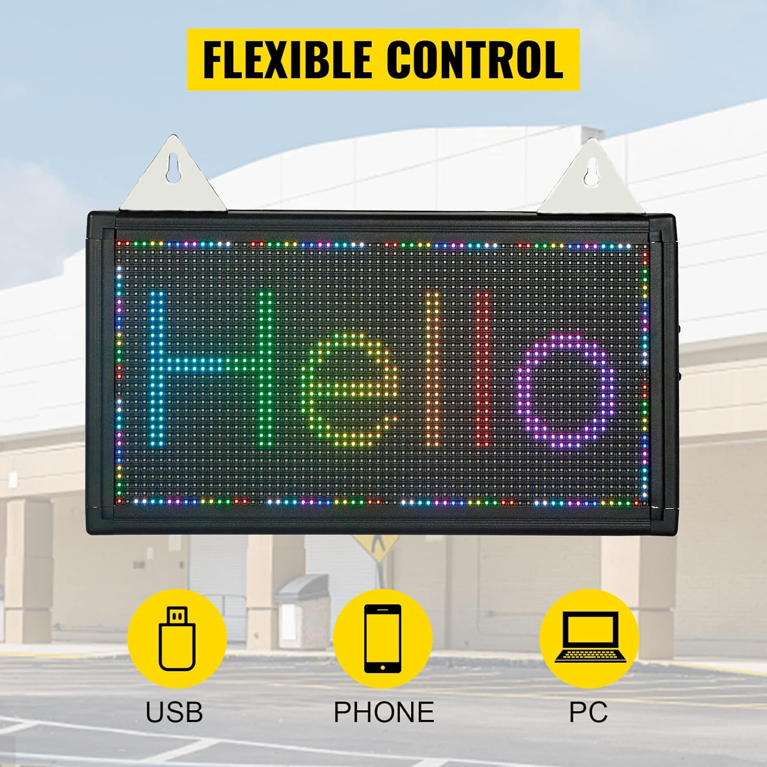 Buy VEVOR LED Scrolling Sign, 14 x 8 WiFi & USB Control, Full Color P5 ...
