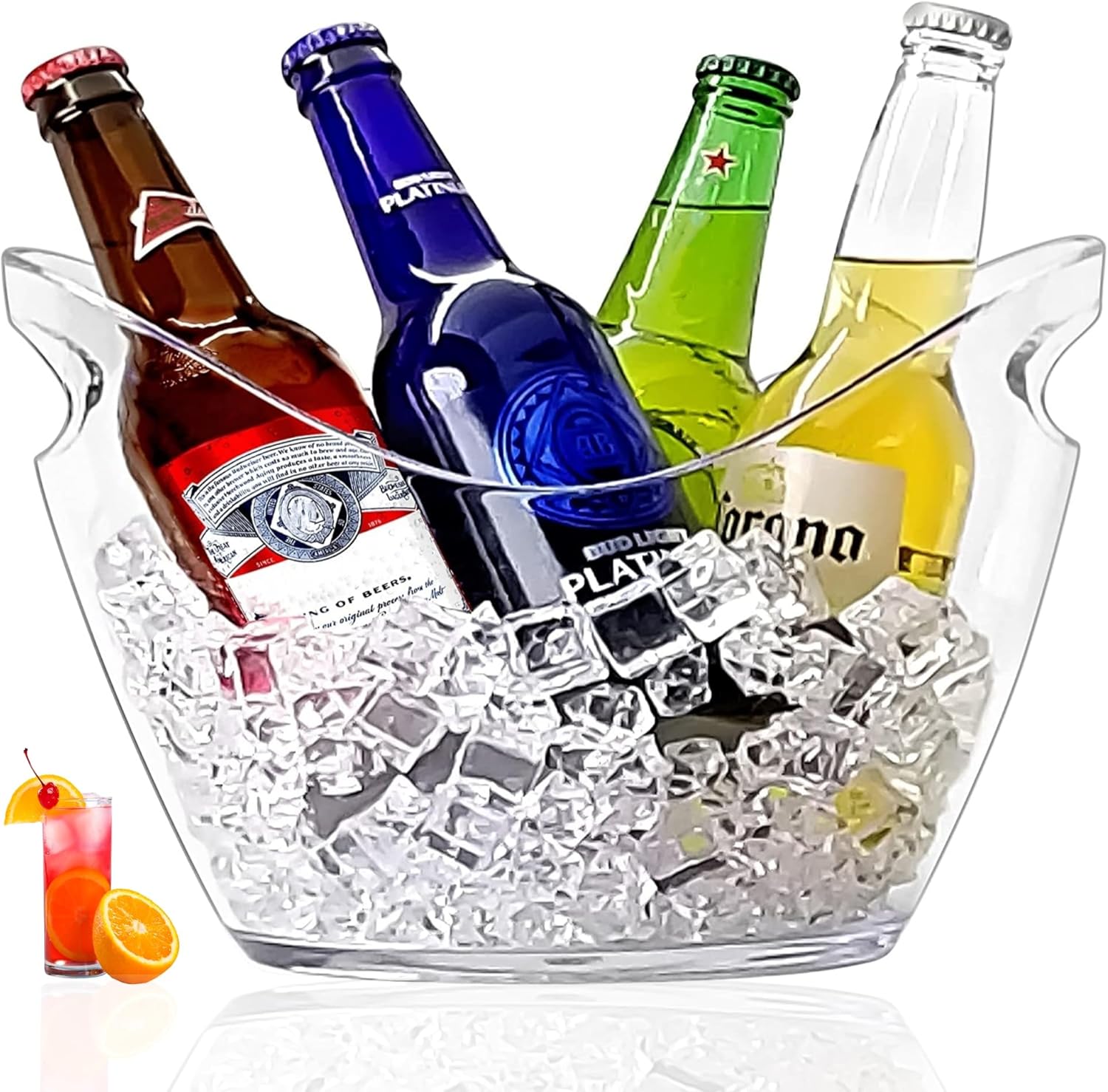 Ice Bucket Wine Bucket 8 Liter Large Beverage Tub Clear Acrylic Beer ...