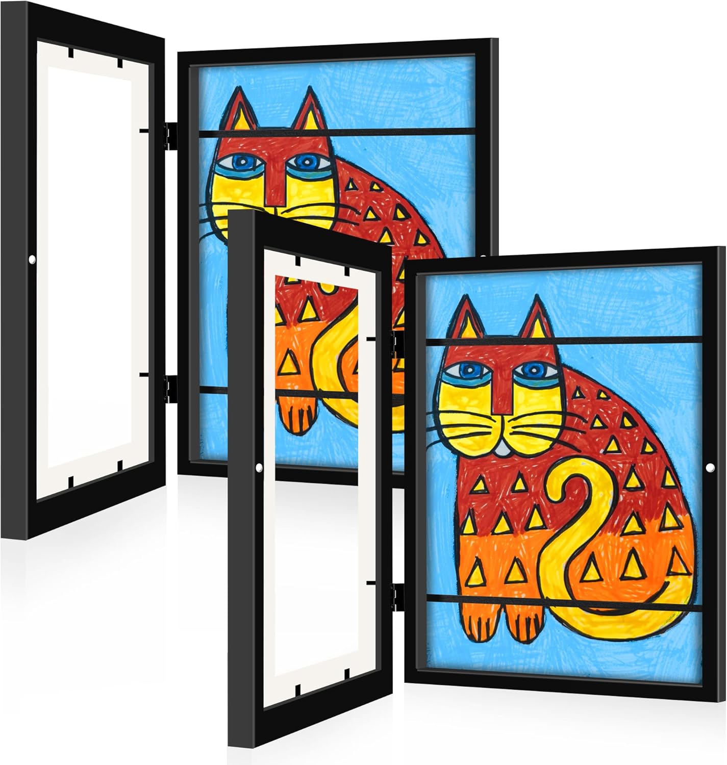 [2-Pack] Kids Artwork Picture Frame in Black, 10x12.5 Front Opening ...