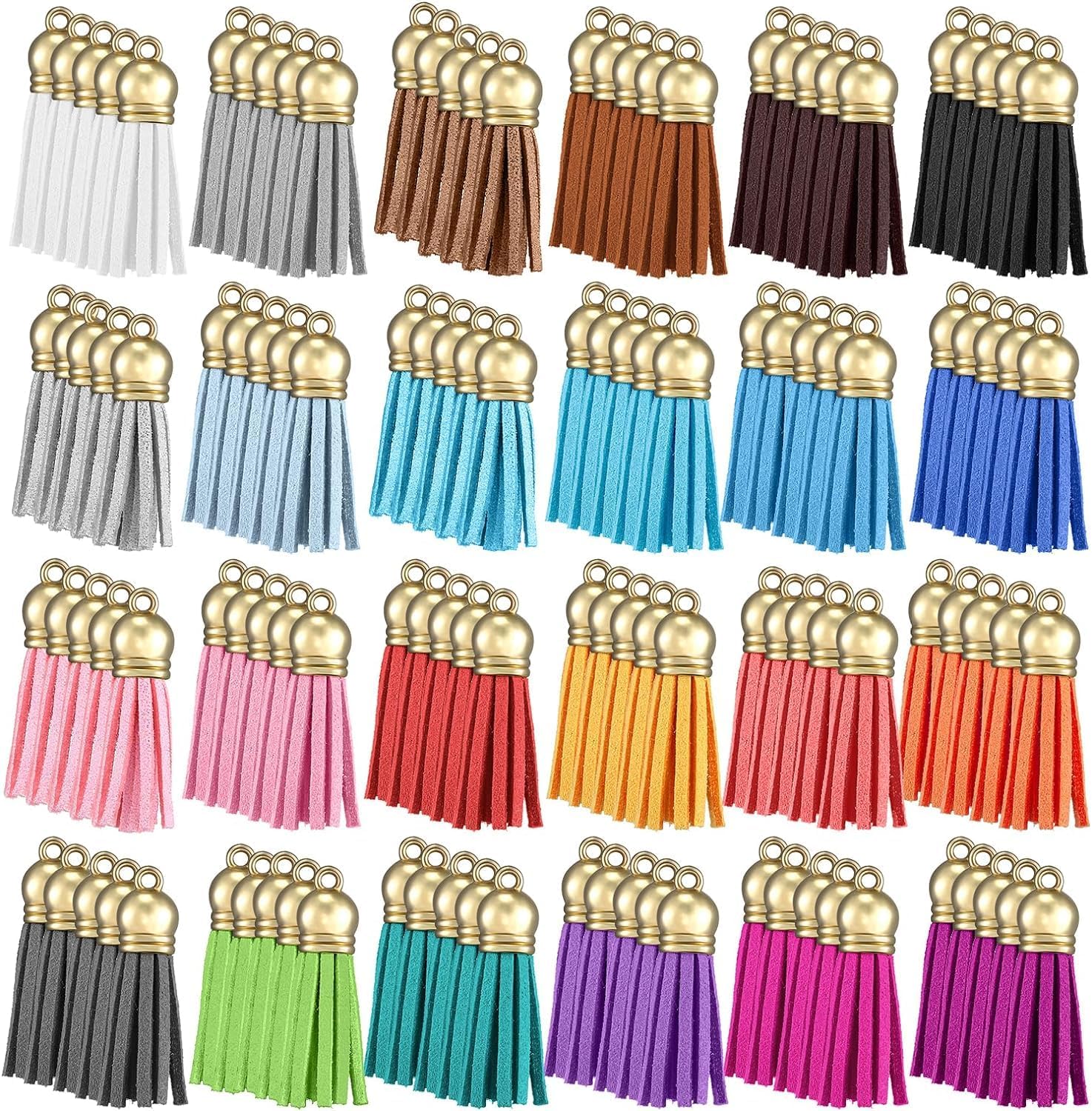Amazon.com: Naler 120 Pieces Keychain Tassels Leather for Crafts, 24 ...