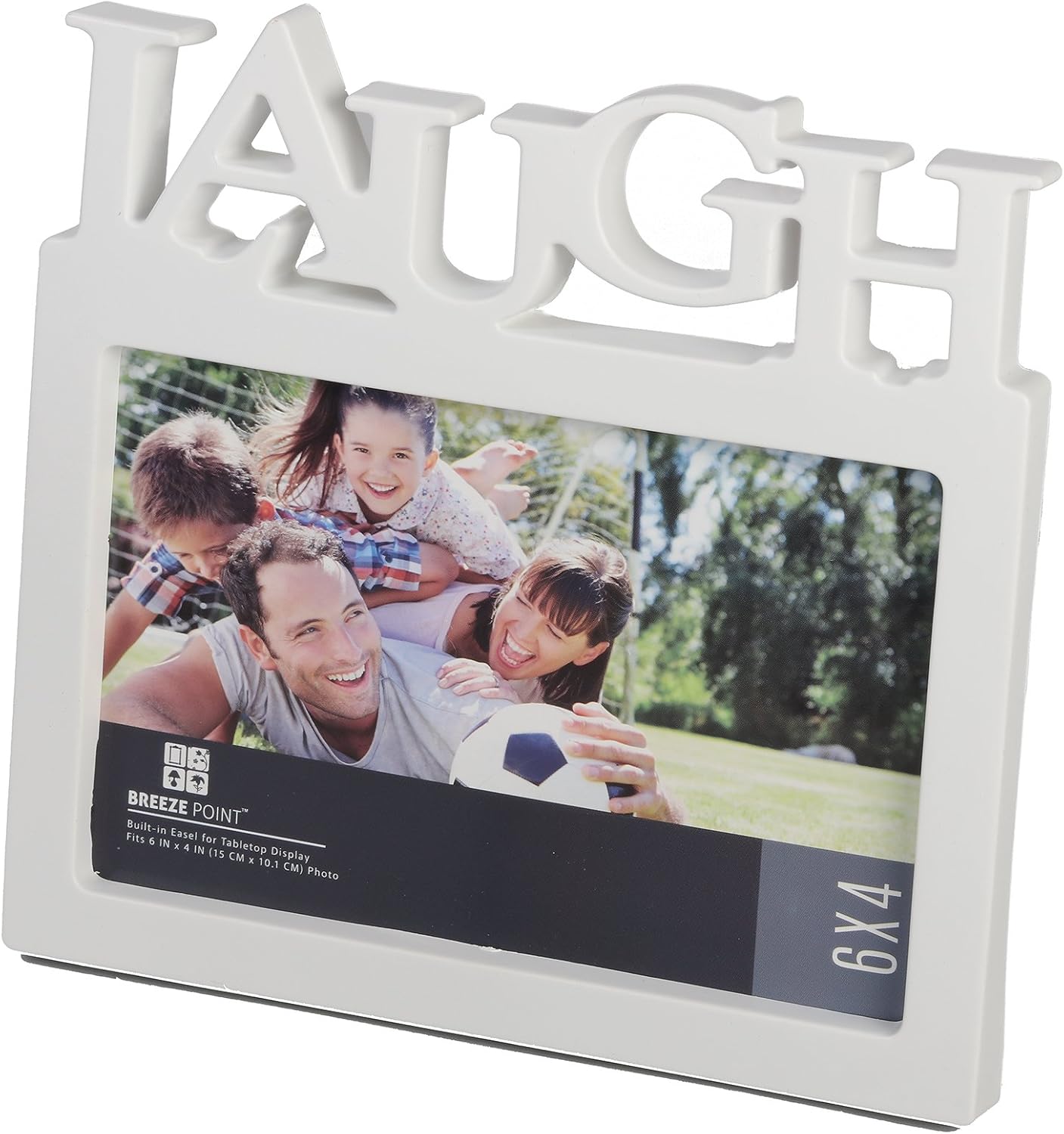 Amazon.com - Breeze Point 4" x 6" Laugh Frame with Glass Face, White