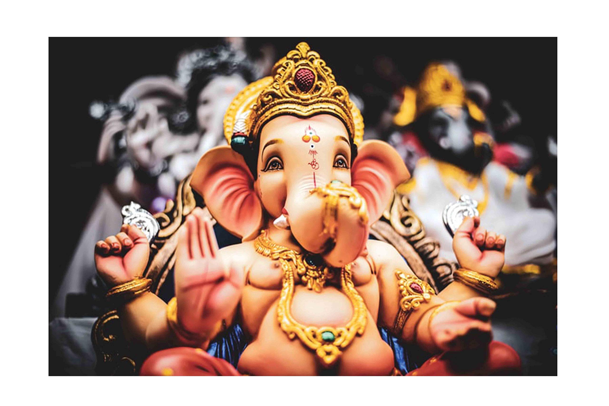 Buy Yellow Alley Hindu Religious Sticker Wall Poster|Lord Ganesha ...