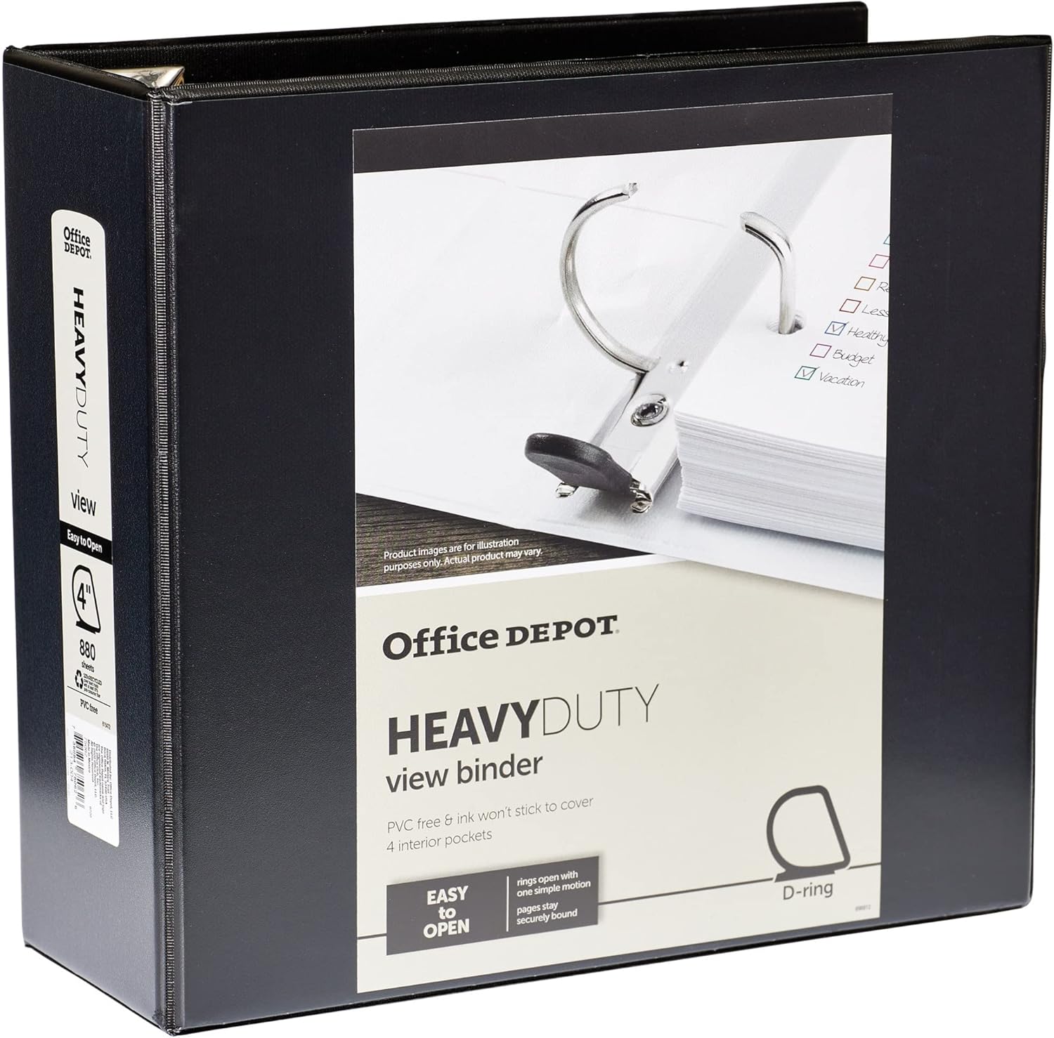 Amazon.com : [IN]PLACE Heavy-Duty View Binders with EZ Comfort D-Ring 4 ...