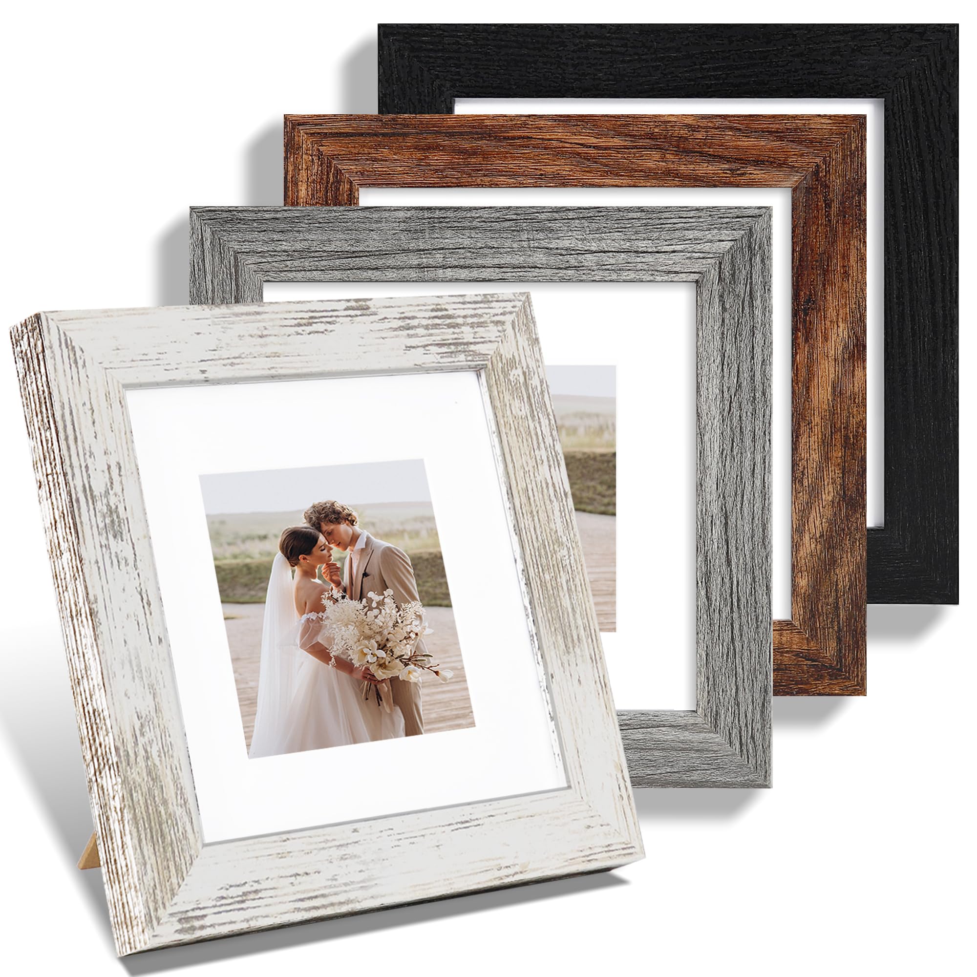 Amazon.com - Hongkee 6x6 Picture Frame Set of 4, Made of Real Glass and ...