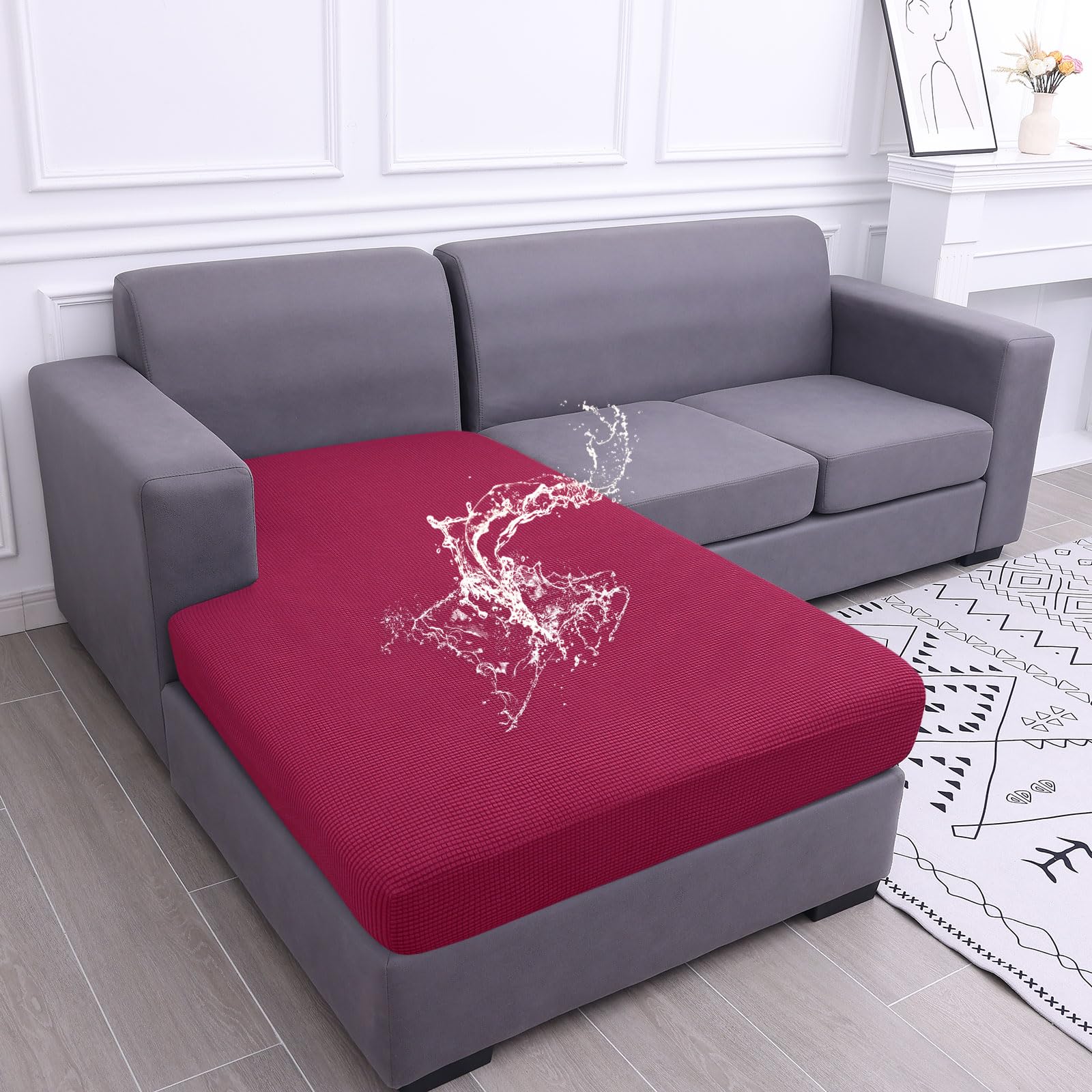 hyha Waterproof Couch Cushion Covers, Stretch Sectional Couch Covers L ...