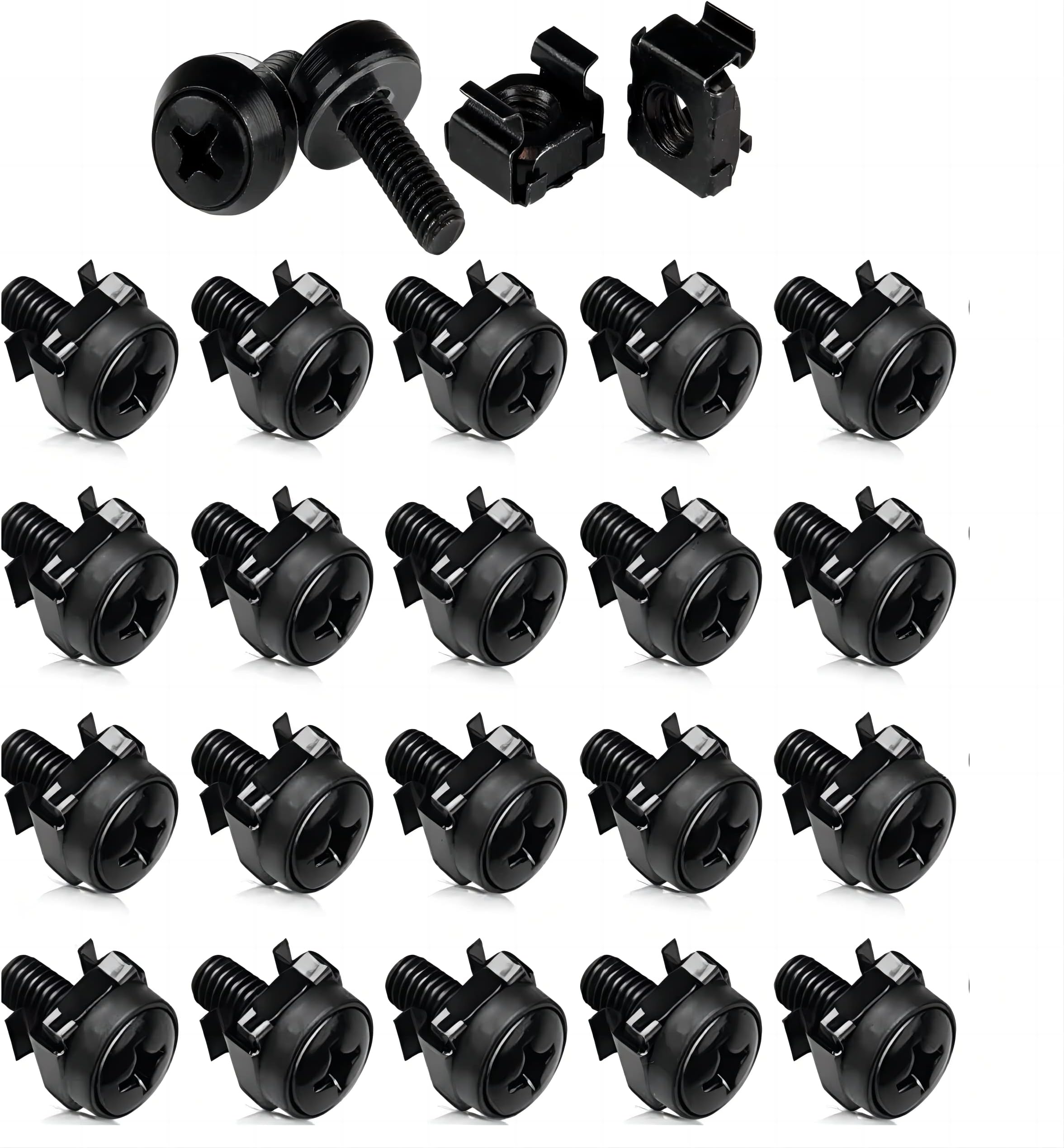 Amazon.com: M6 Cage Nuts and Screws Assortment Set Rack Mount Screws ...