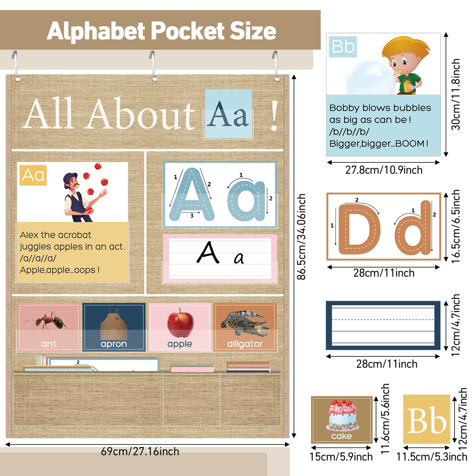Snapklik.com : Blosssound 34 X 27 All About Letter Pocket Chart 103 ABC ...