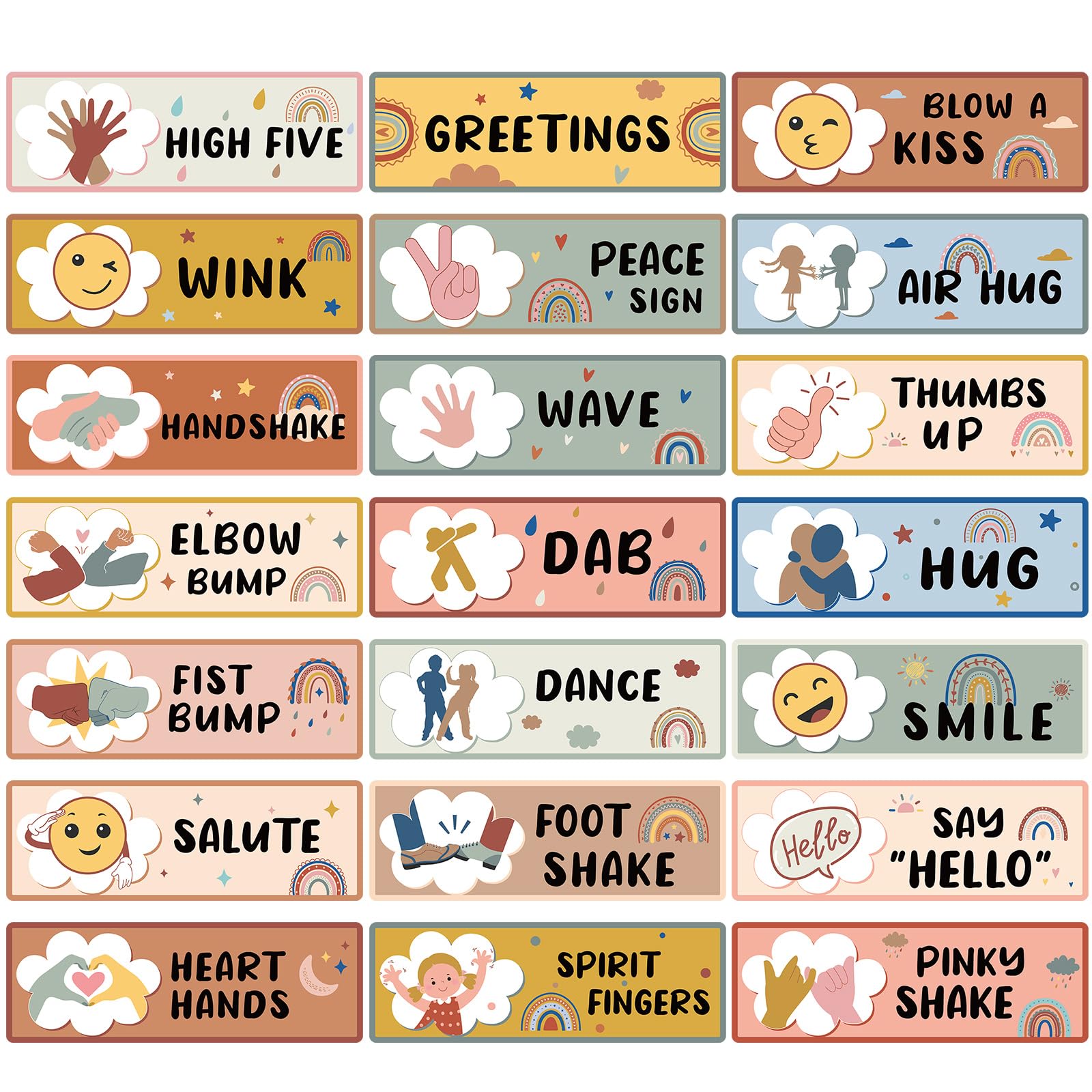 Snapklik.com : 21 Pcs Greeting Choice Classroom Rules Posters Boho ...