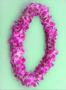 Amazon.com: Fresh Hand Made Double Orchid Lei Purple by The Box of 3 ...