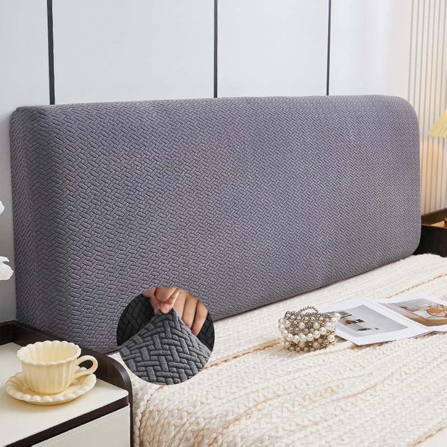 Amazon.com: BOPOREAE Headboard Cover Full Queen Cal King Upholstery ...