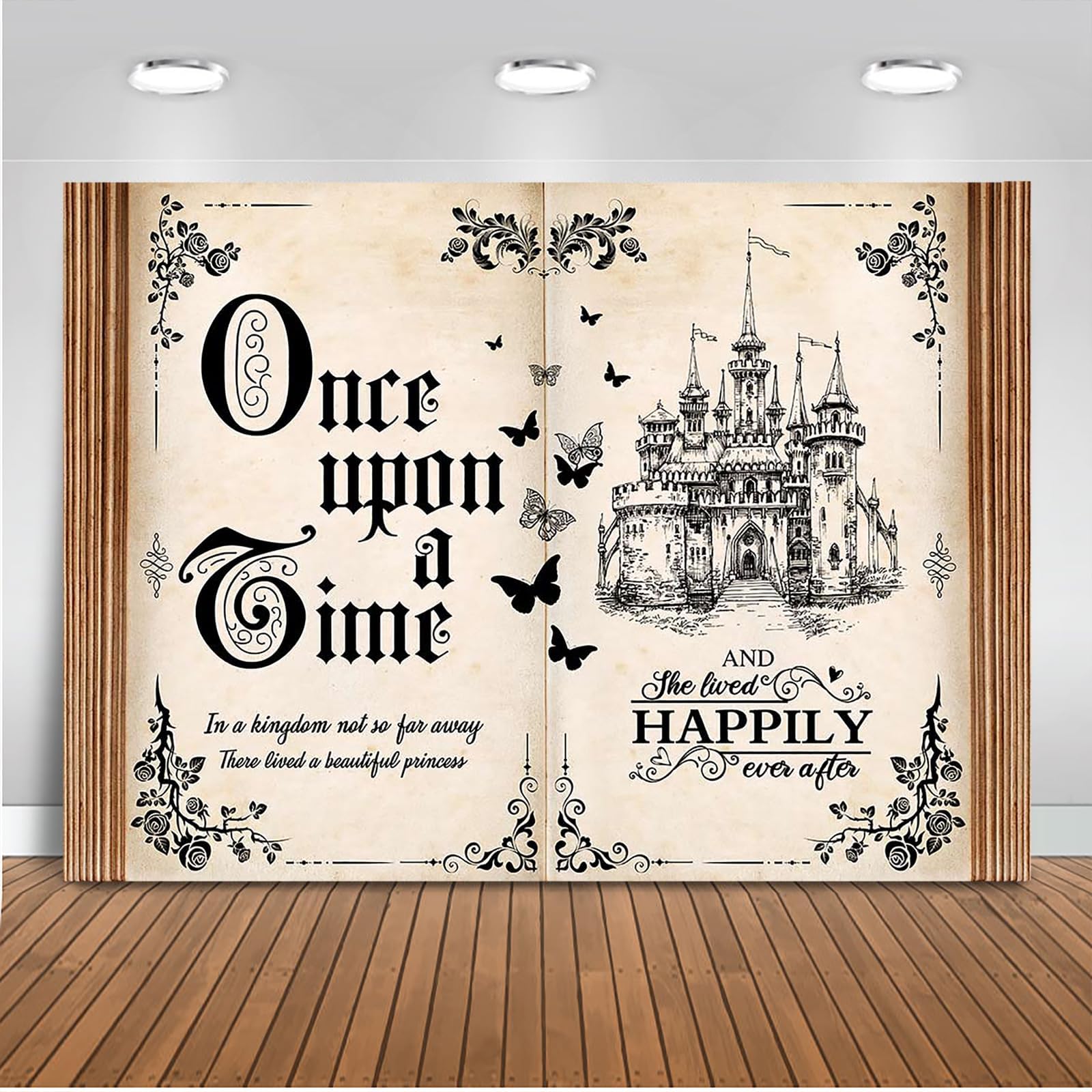 Amazon.com : Mocsicka Once Upon a Time Backdrop Fairy Tale Book Castle ...