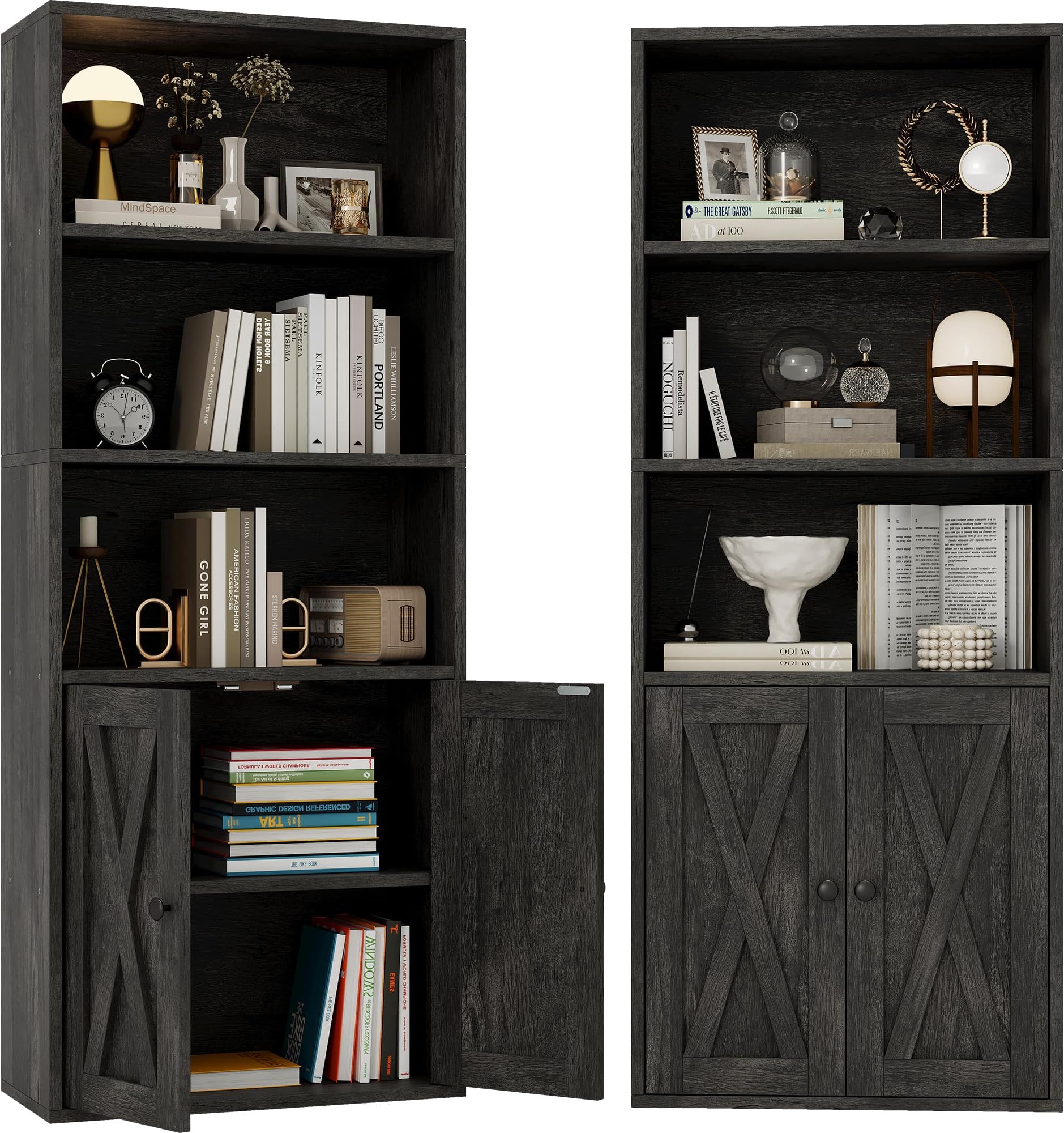 Amazon.com: IRONCK Industrial Bookshelves and Bookcases with Doors 11.8 ...