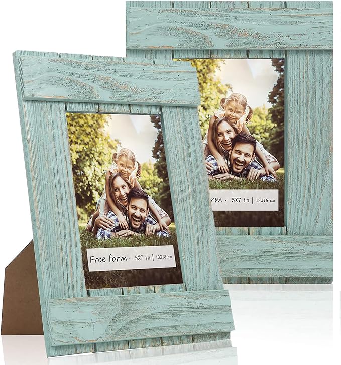 Amazon.com - 5x7 Picture Frame Set of 2, Solid Wood Photo Frame with ...