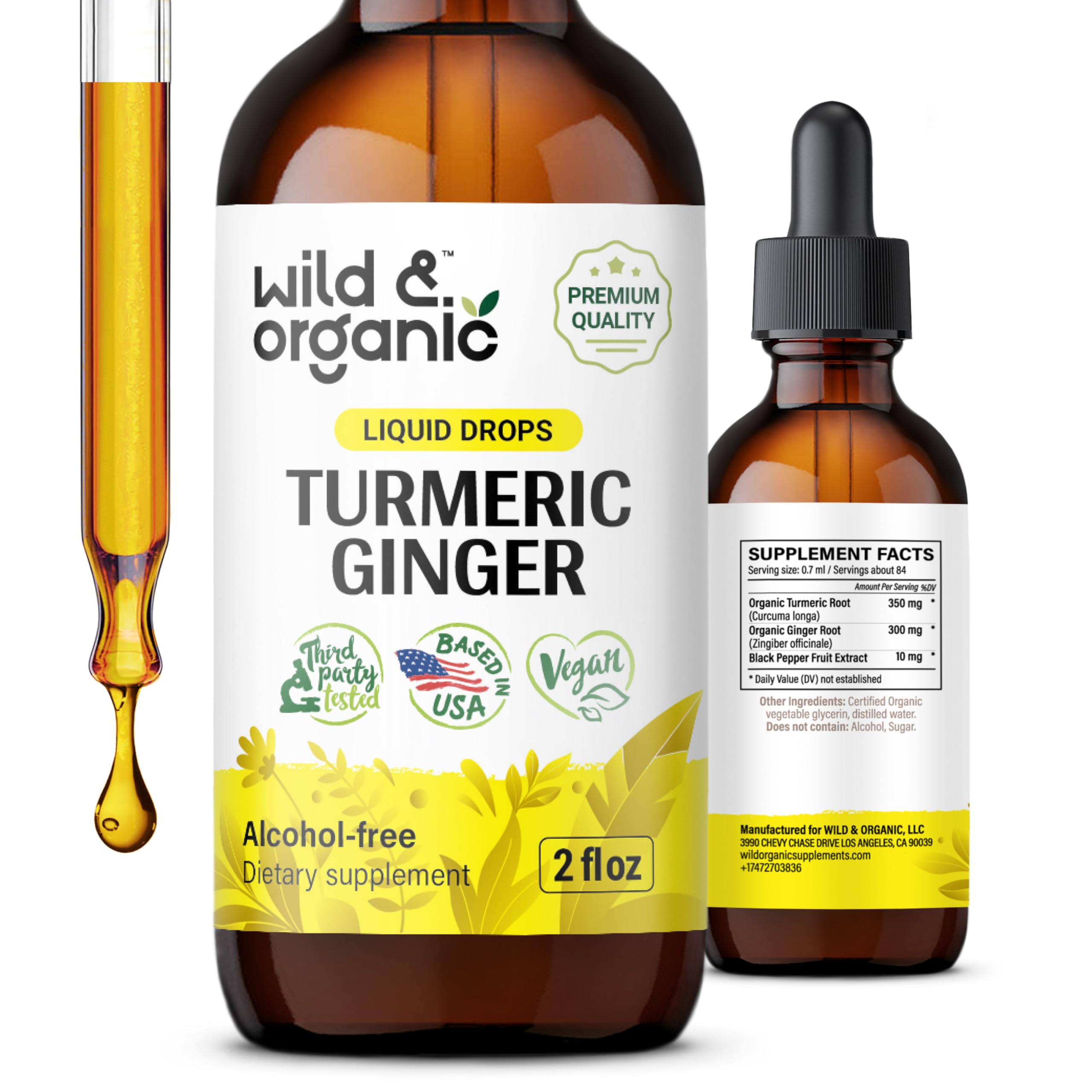 Amazon.com: Wild & Organic Turmeric and Ginger Supplement Drops - Joint ...