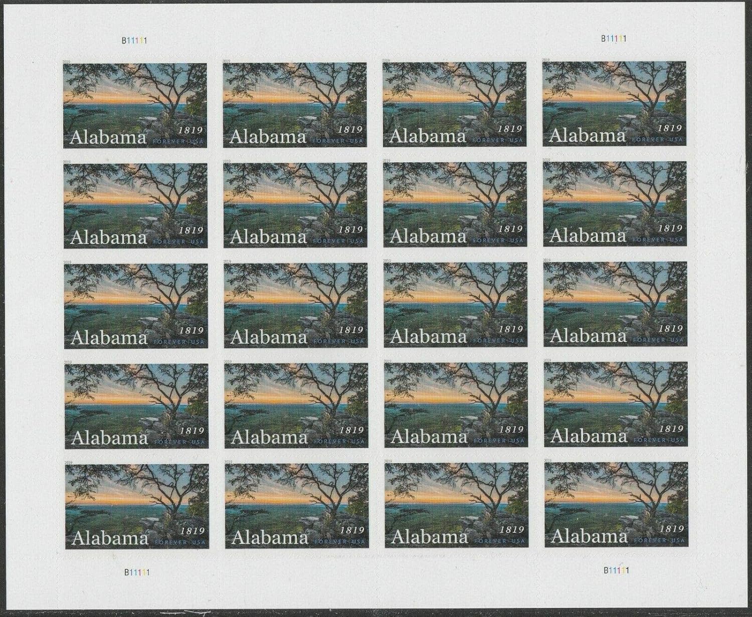 Amazon.com: Alabama Statehood Pane of 20 Forever Postage Stamps Scott 5360F