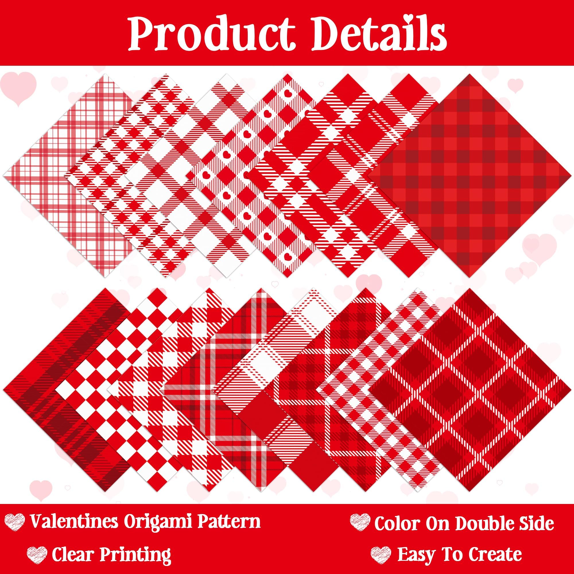 Snapklik.com : Valentine Origami Patterned Paper - 60pcs Valentines Day ...