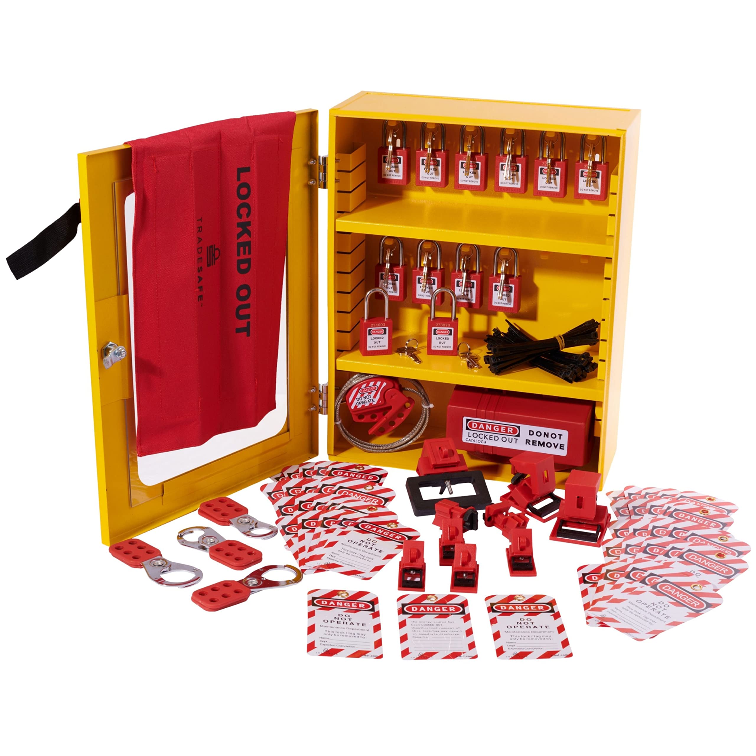 Buy TRADESAFE Lockout Tagout Cabinet - 70 Pieces Stocked Lockout Tagout ...