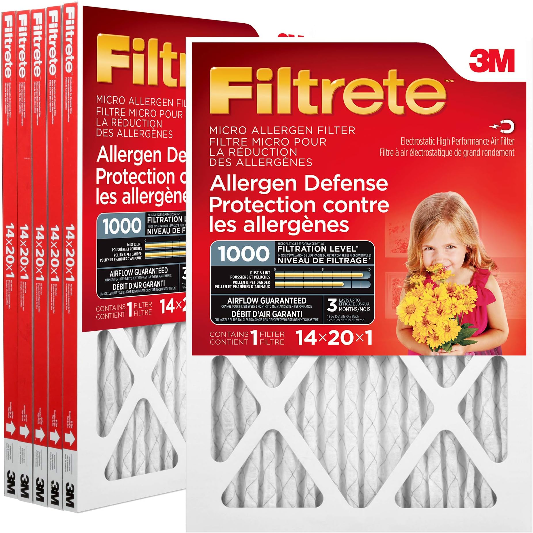 Filtrete 14x20x1 Furnace Filter, MPR 1000, MERV 11, Healthy Living ...