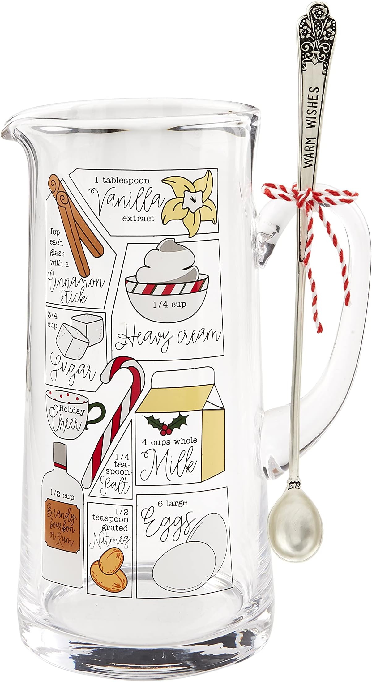 Amazon.com: Mud Pie Sangria Glass, pitcher 67 oz | spoon 10", Clear ...