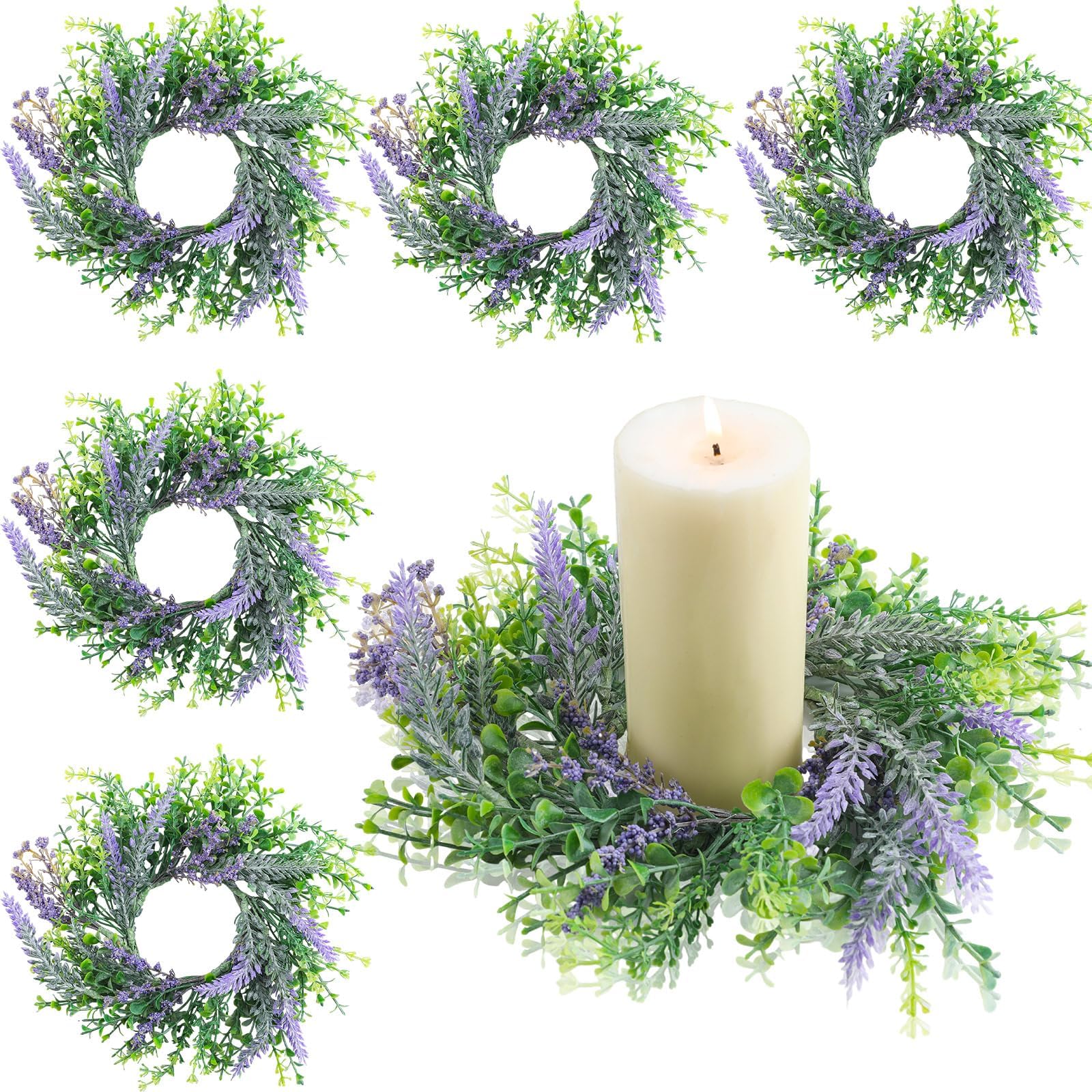 Amazon.com: Umigy 8 Pcs Fall Candle Rings Wreaths 9.84" Outer Diameter ...