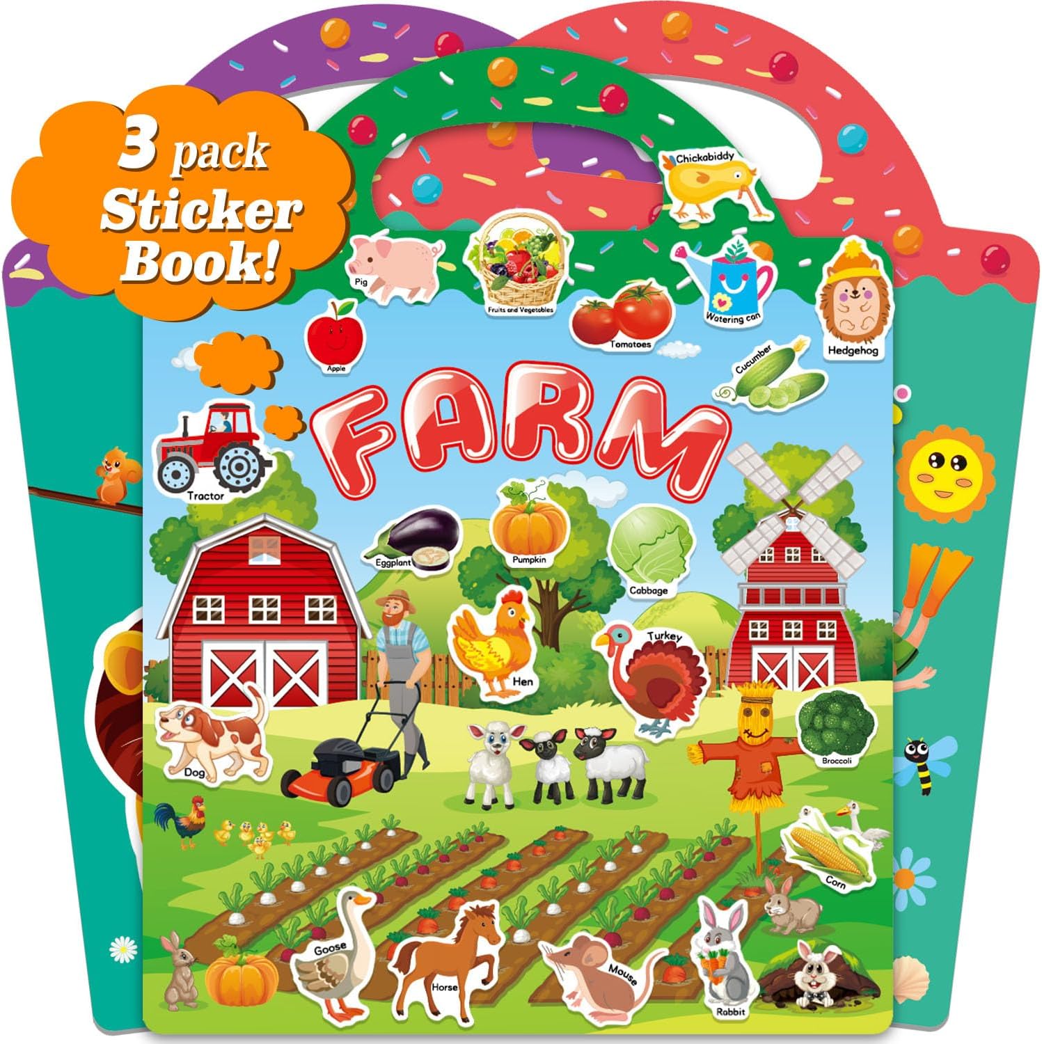 Amazon.com: Reusable Sticker Books for Kids 2-4 Stickers Books for ...