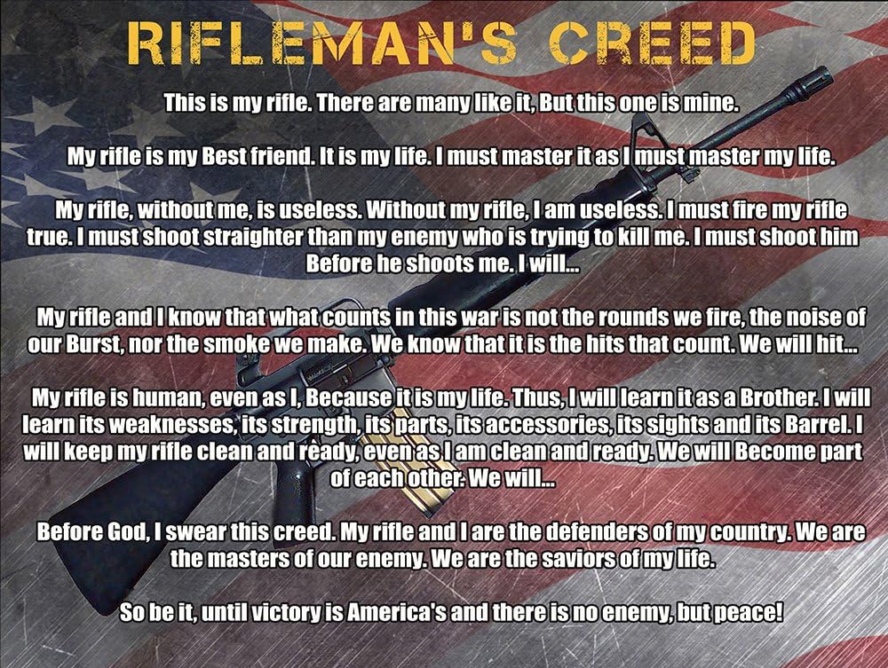 Amazon.com: Marines USMC Rifleman Creed Poster 18x24: Other Products ...